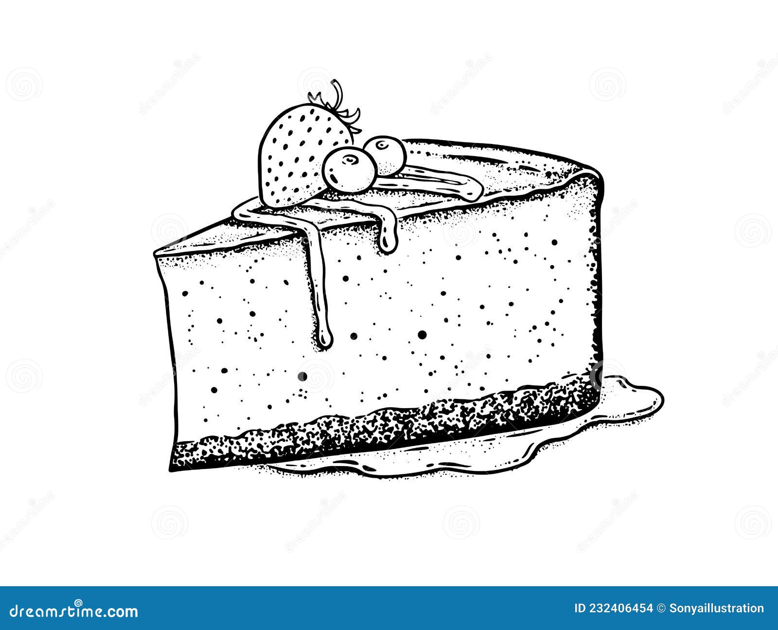 Vintage Style Illustration of Cheesecake Stock Vector - Illustration of ...