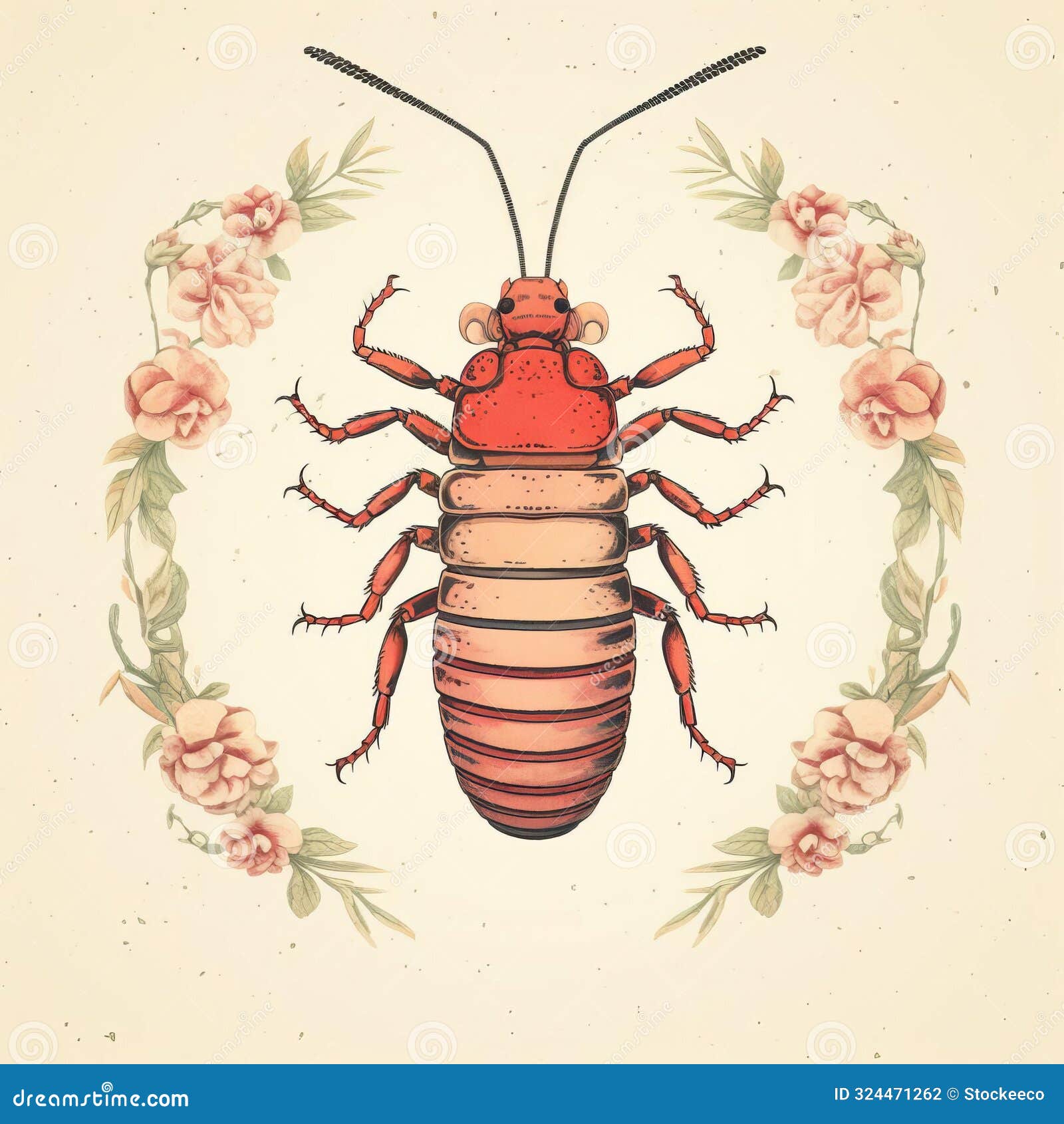 Vintage Style Illustration of Springtail on White Background Artwork ...