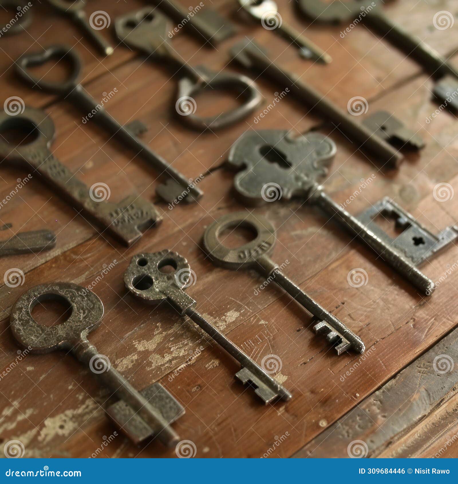 Vintage Style Keys and Locks Stock Photo - Image of charm, rare: 309684446