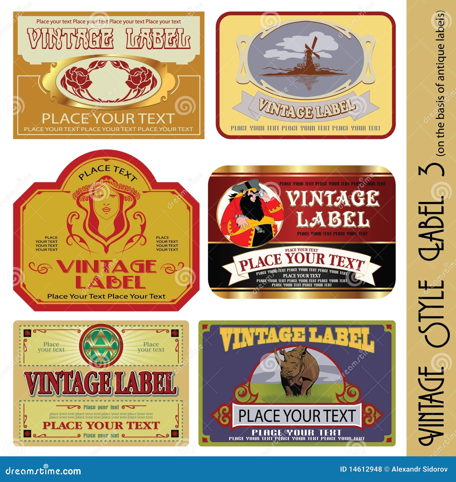 Vintage style label stock vector. Illustration of aged - 14612948
