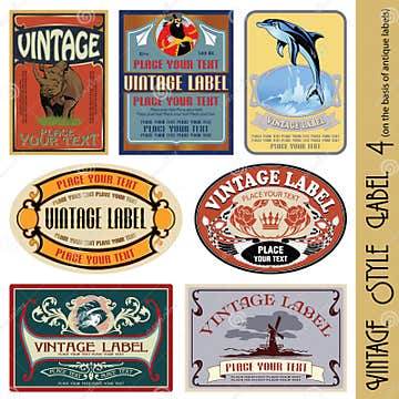 Vintage style label stock vector. Illustration of decorative - 14612953
