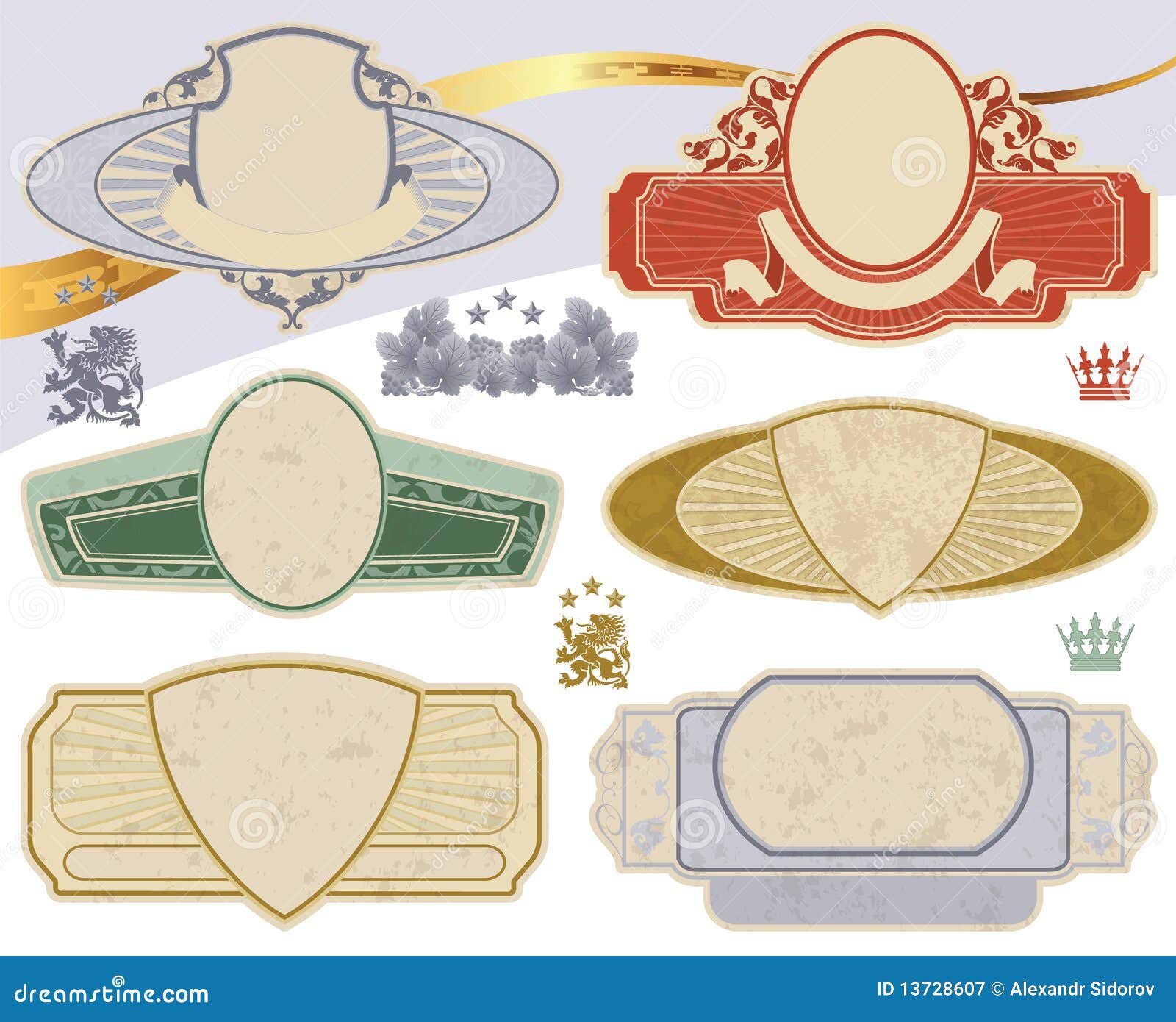 Vintage style labels stock vector. Illustration of ornate - 13728607