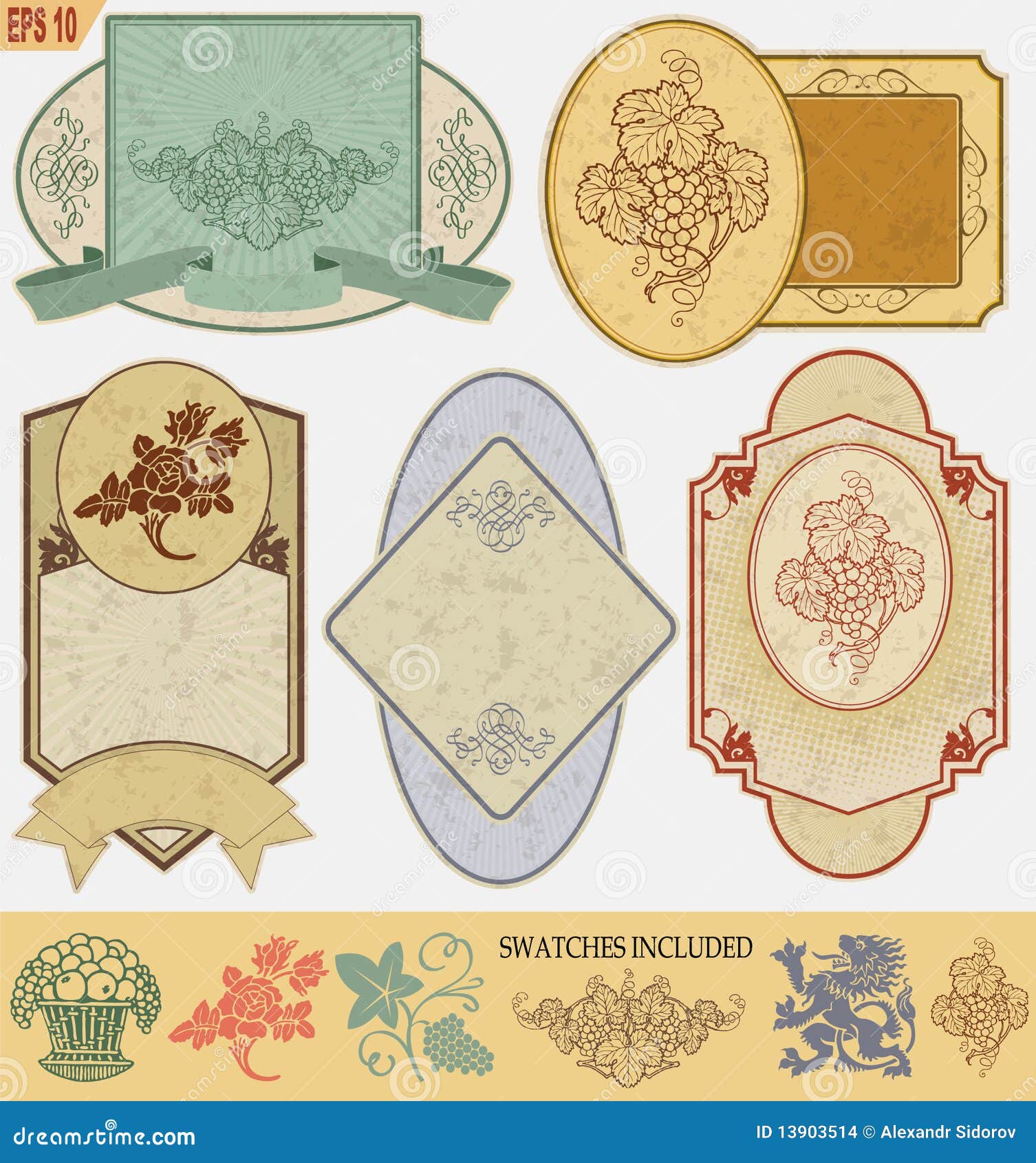 Vintage style labels stock vector. Illustration of ornament - 13903514