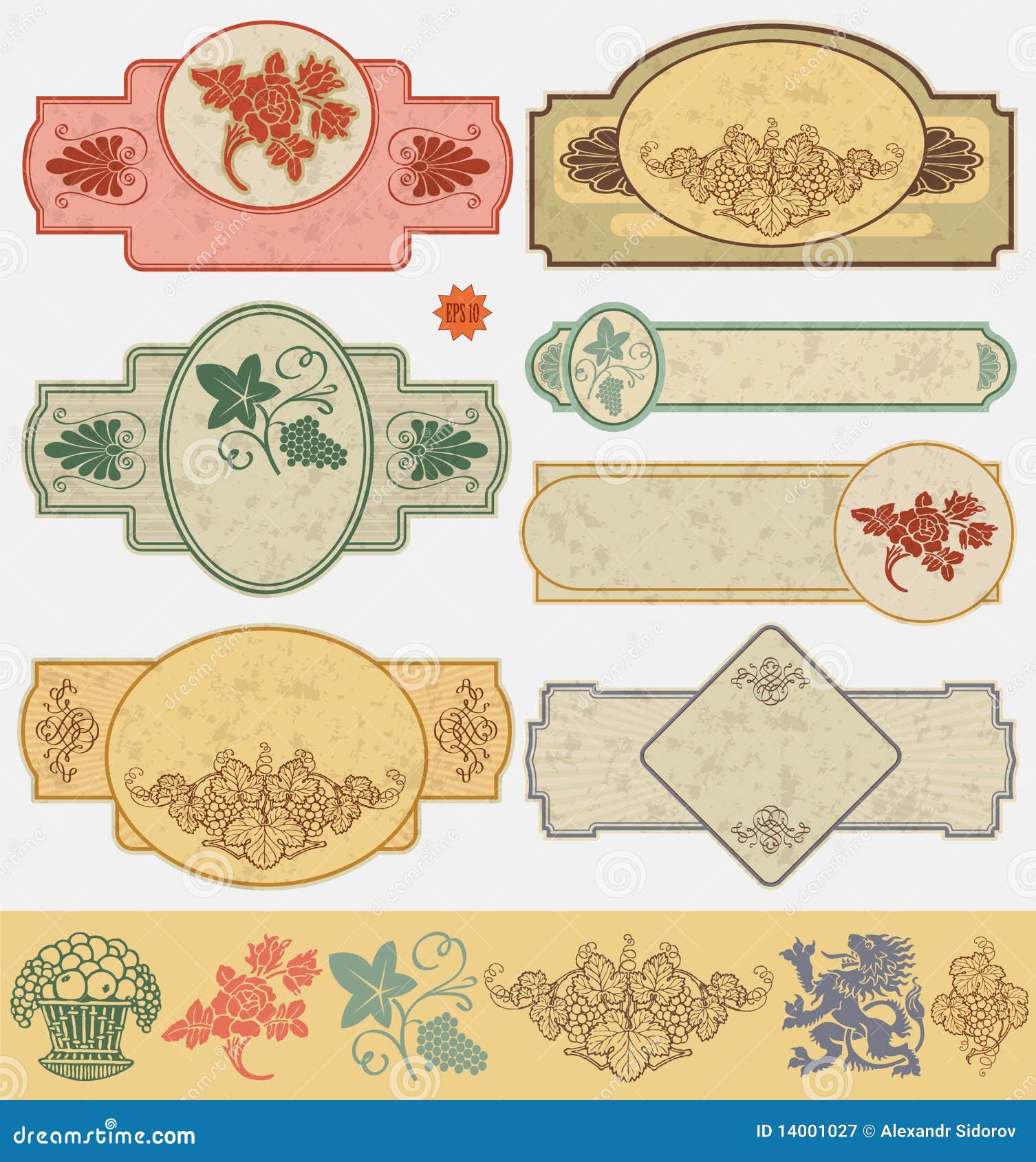 Vintage style labels stock vector. Illustration of frame - 14001027