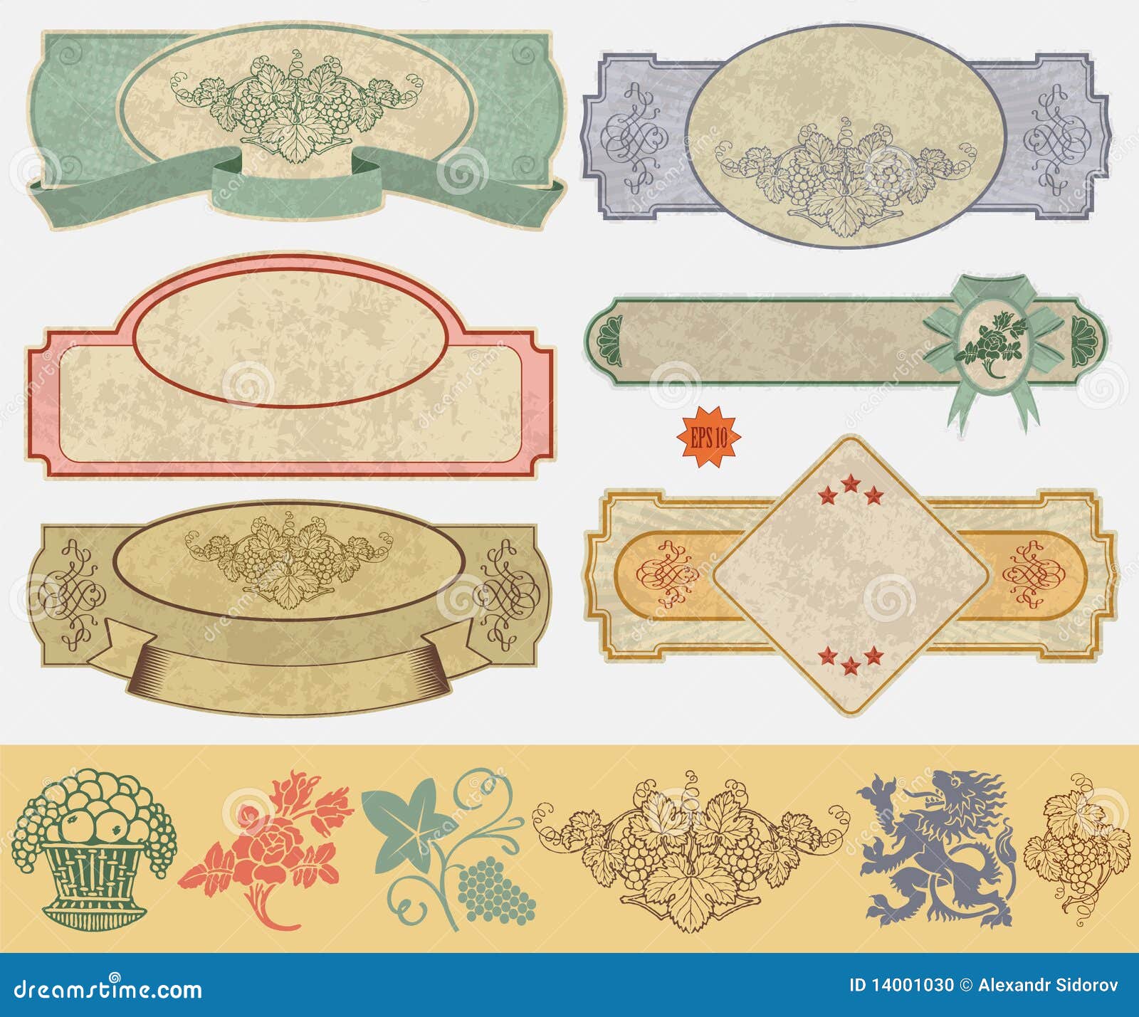 Vintage style labels stock vector. Illustration of ornament - 14001030