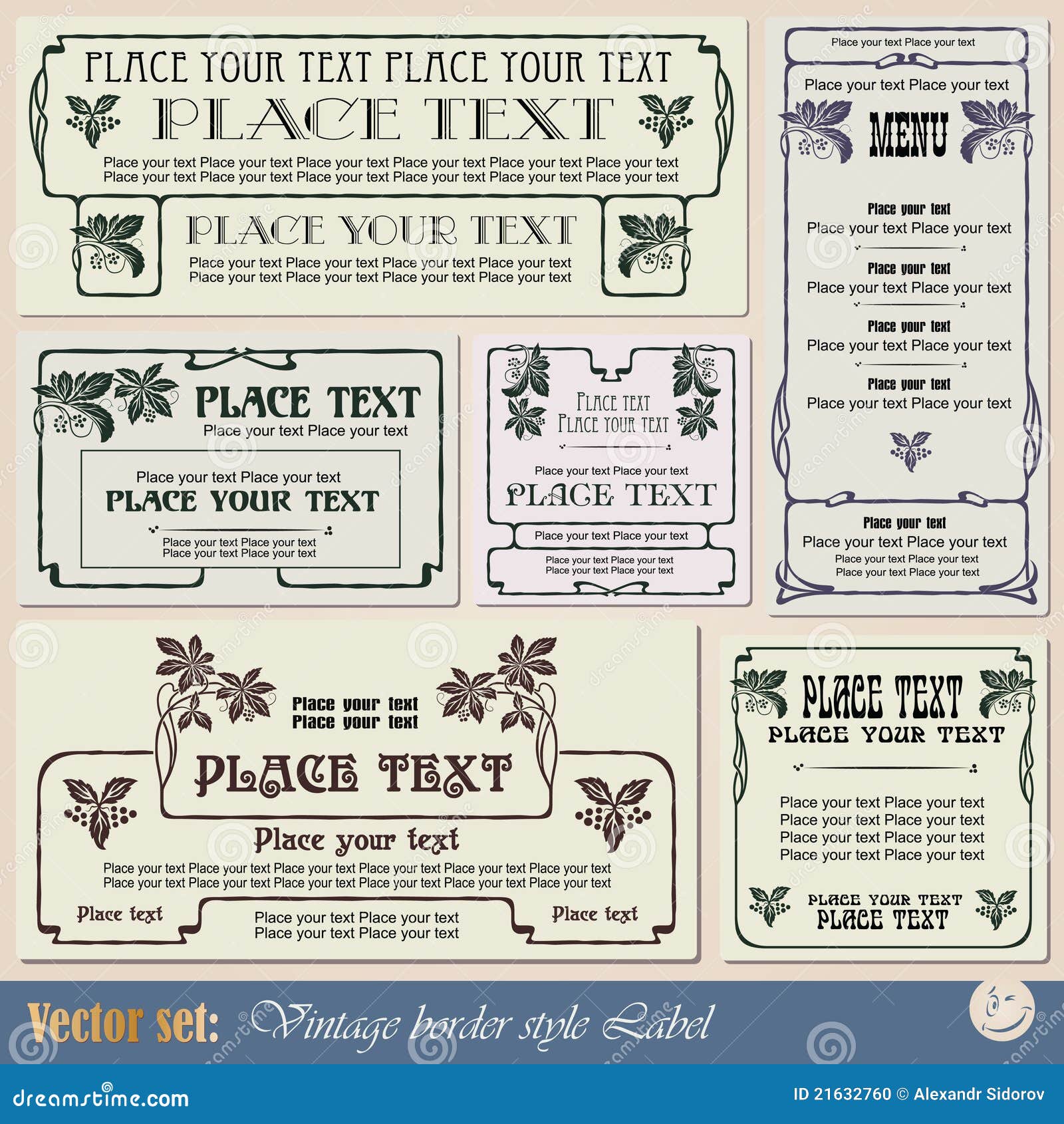 Vintage style labels stock vector. Illustration of decoration - 21632760