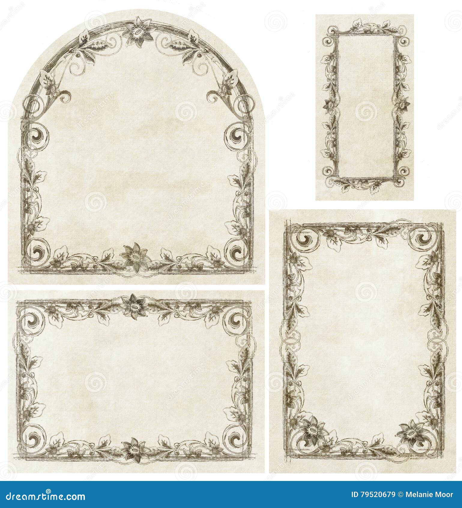 Vintage Style Labels with Decorative Borders Stock Illustration ...