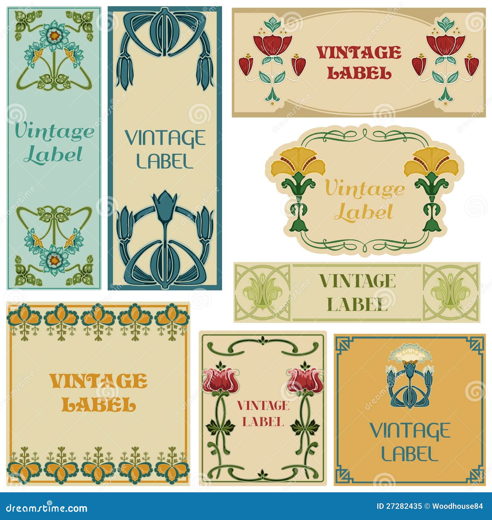 Vintage Style Labels Set stock vector. Illustration of element - 27282435