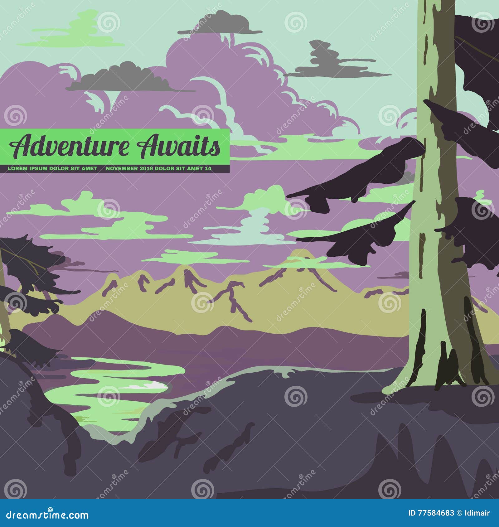 Vintage Style Landscape Background Vector Stock Vector - Illustration ...