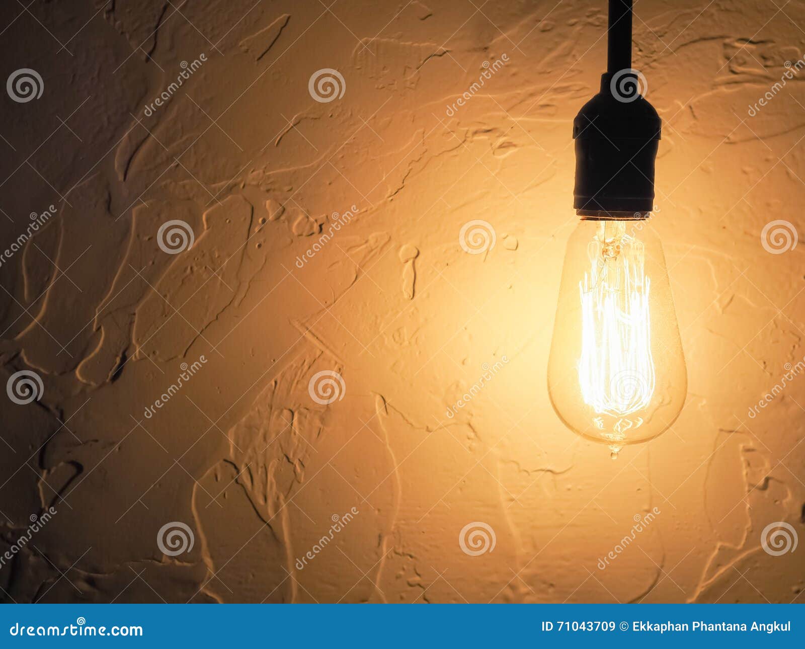 Light Blub In Darkness Street Light Blue Light In Lockdown Covid 19 Let ...