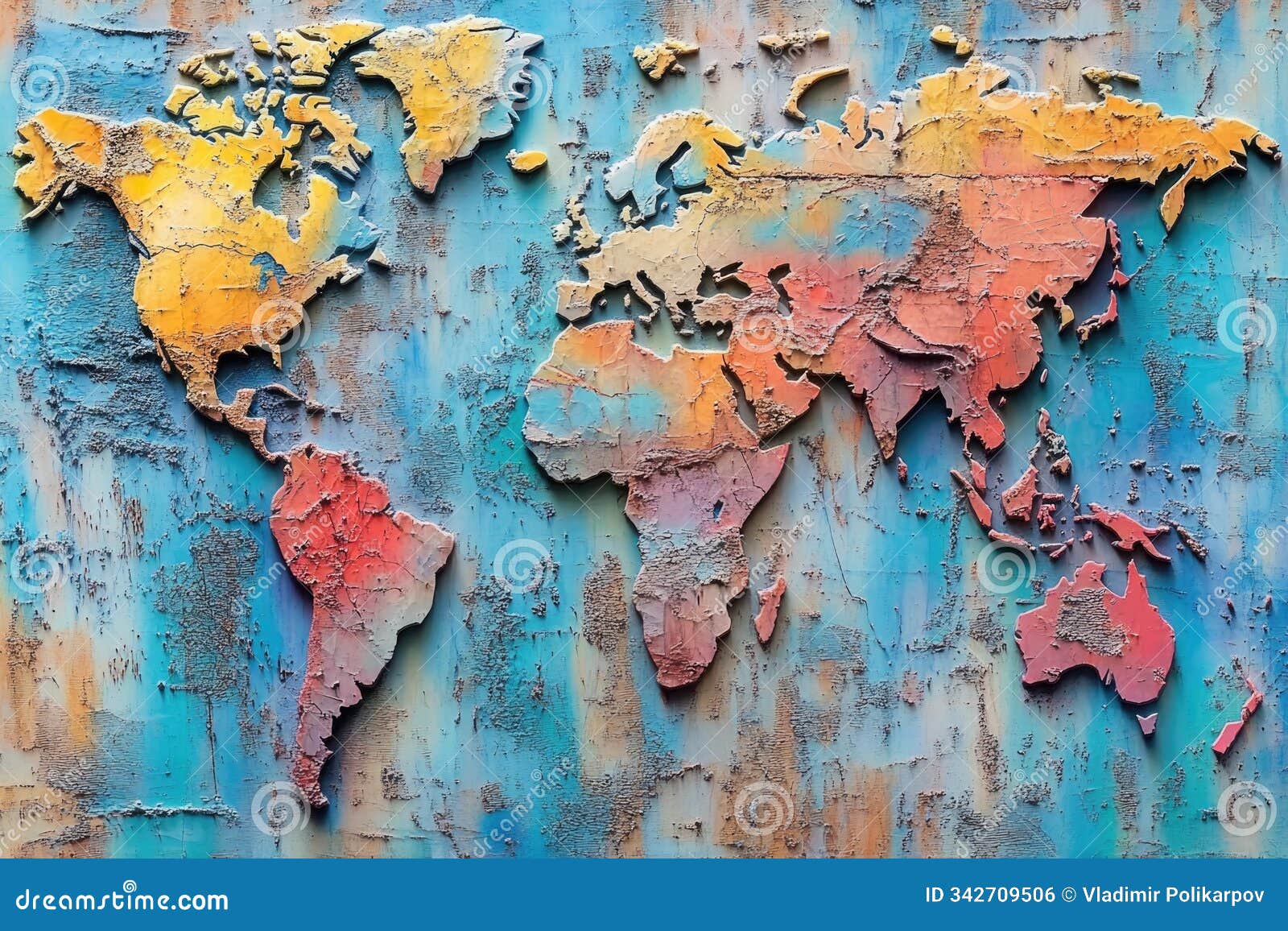 World Map Painted On Old Parchment Royalty-Free Stock Image ...