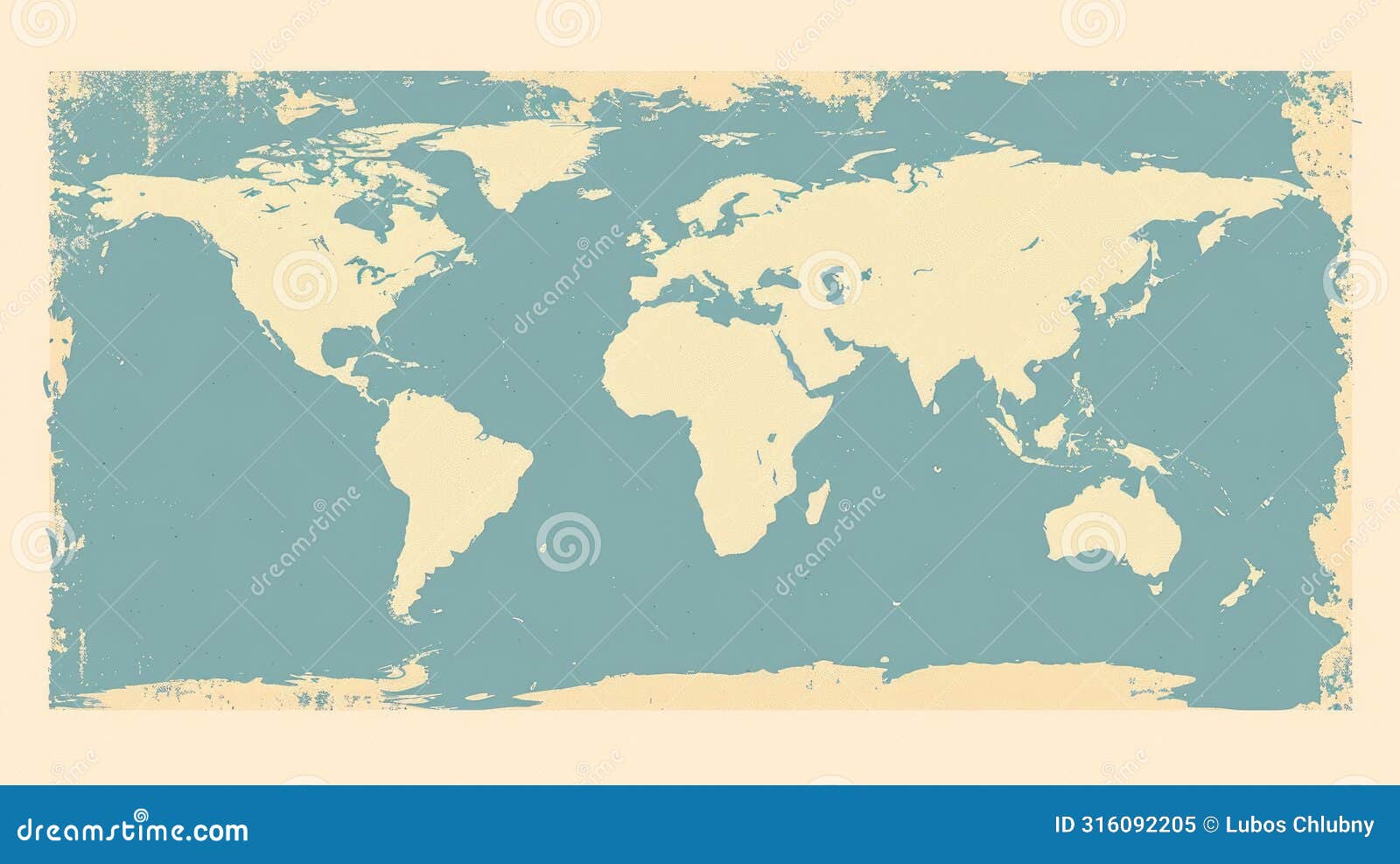 Vintage Style Map of the World with Texture Stock Illustration ...
