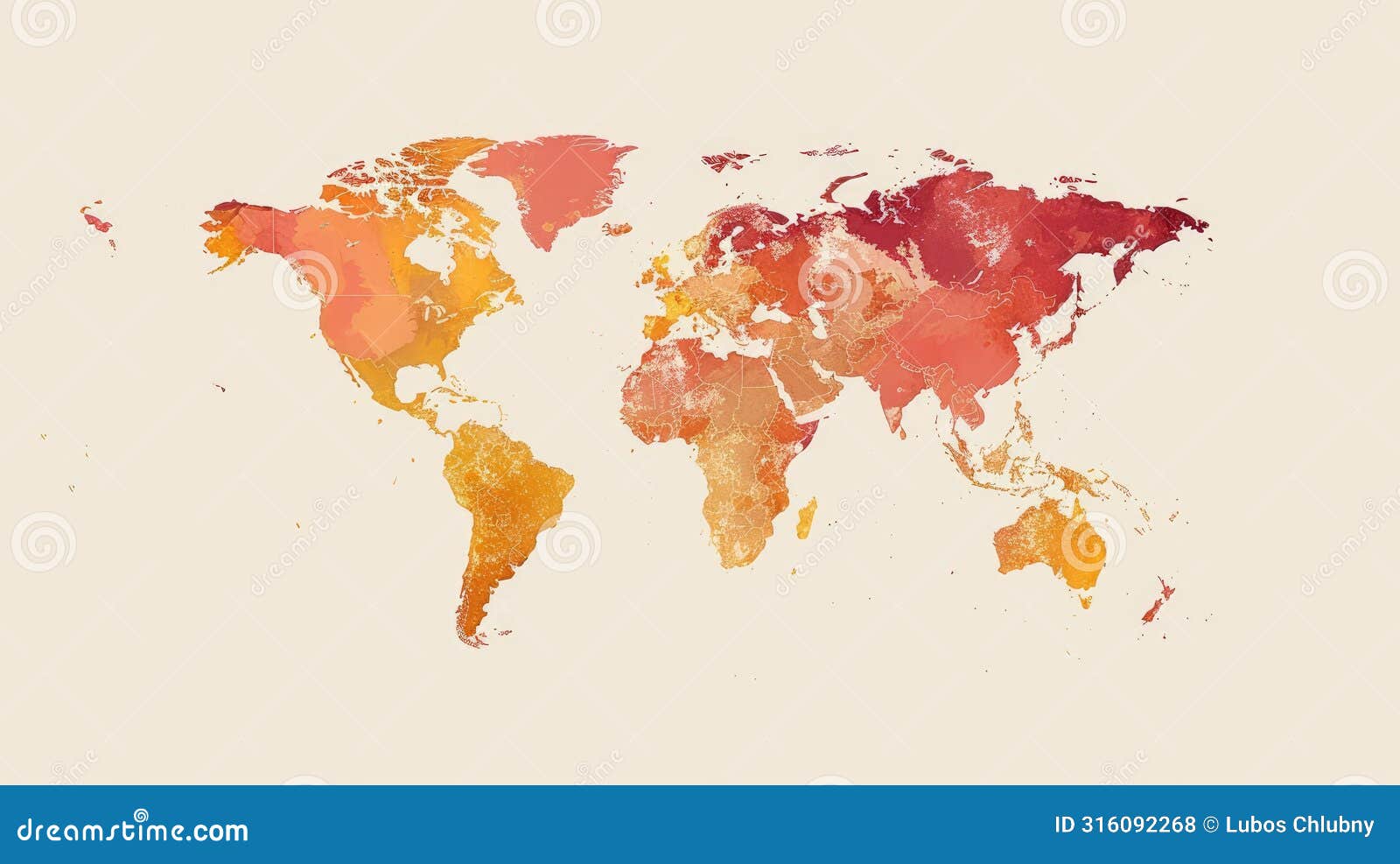 Vintage Style Map of the World with Texture Stock Illustration ...