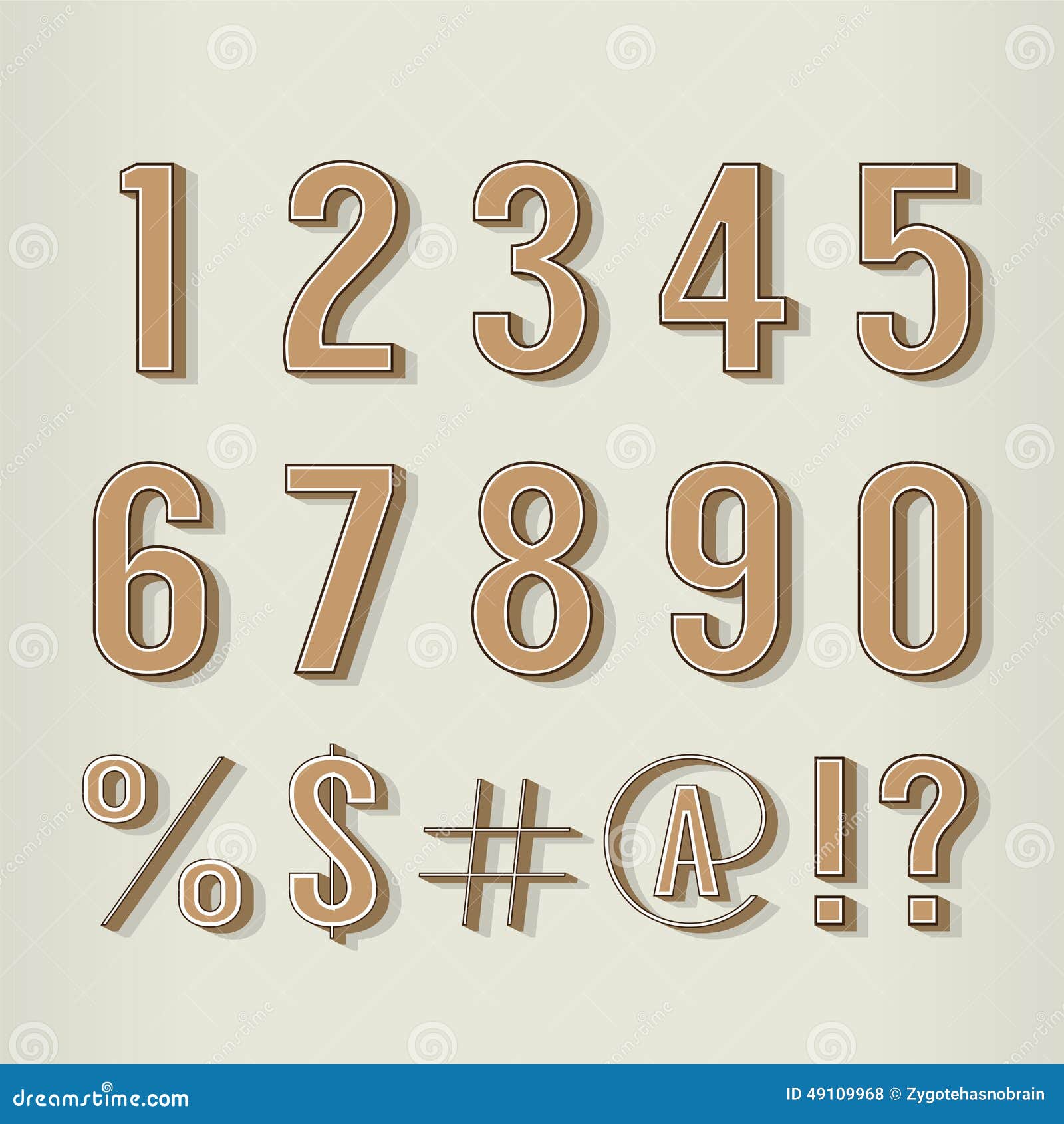 Vintage Style Numbers Set stock vector. Illustration of trendy - 49109968