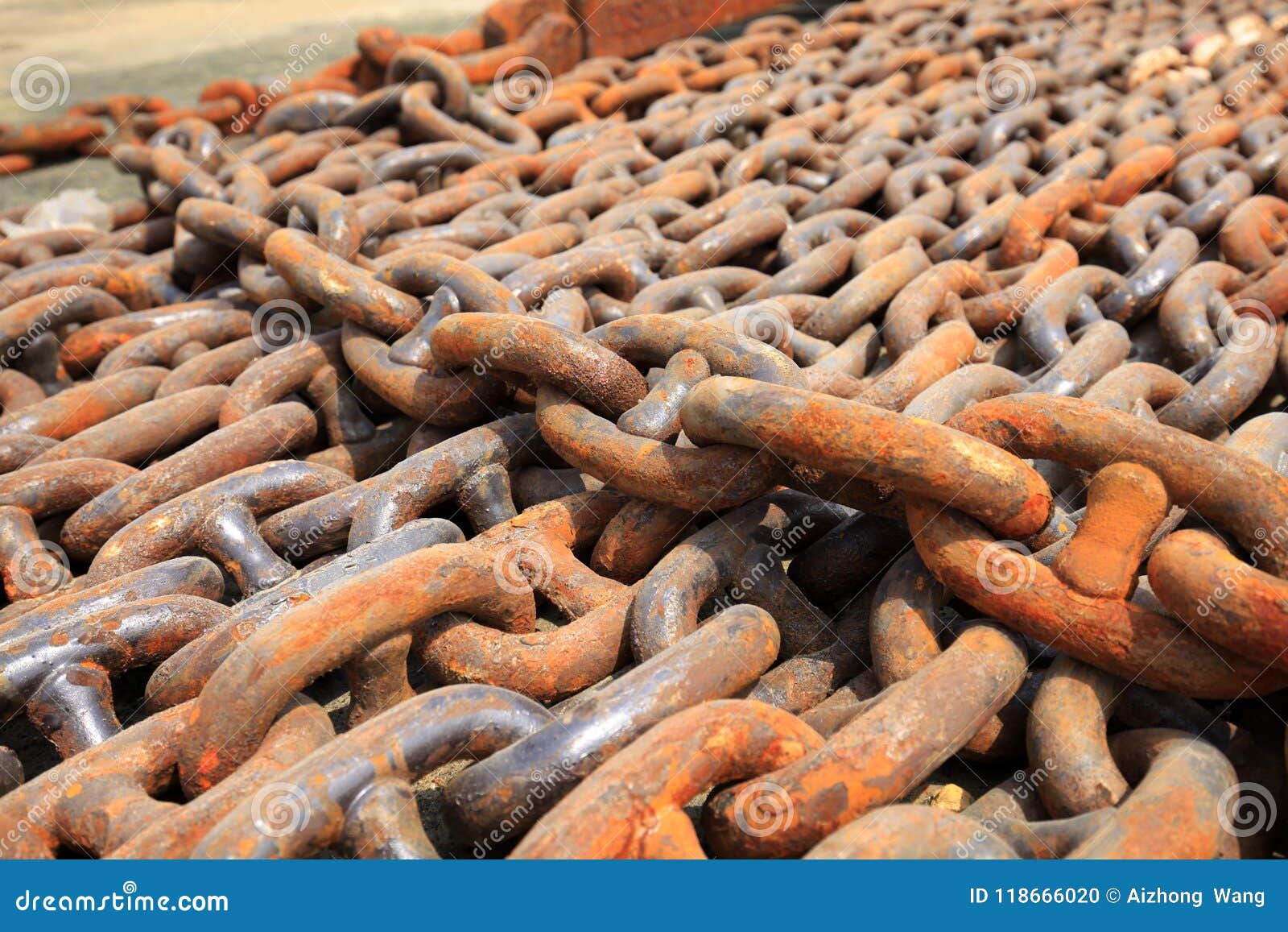 Old rusty steel chain stock photo. Image of aged, equipment - 118666020