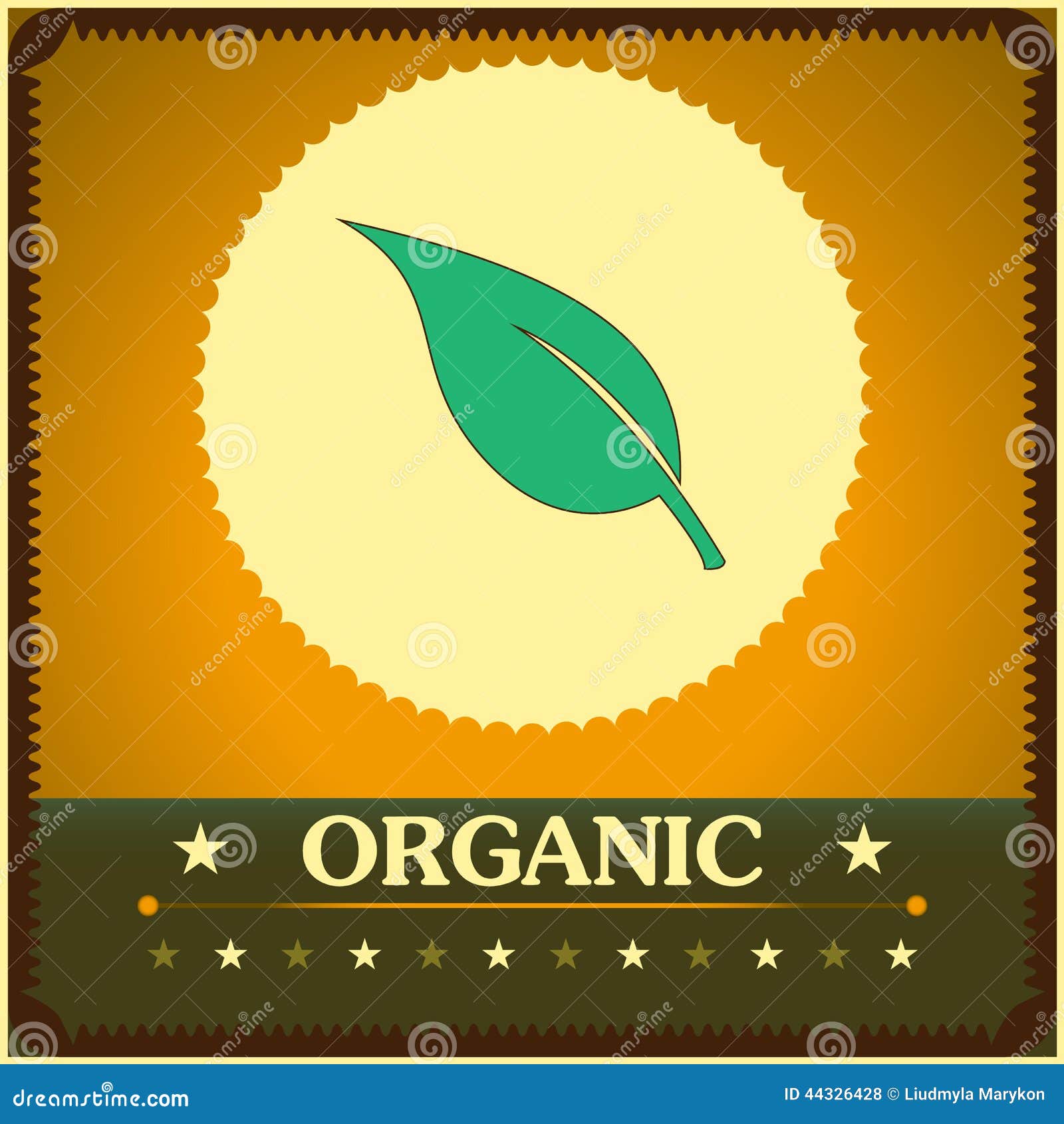 Vintage Style Organic Poster. Vector Illustration Stock Vector ...