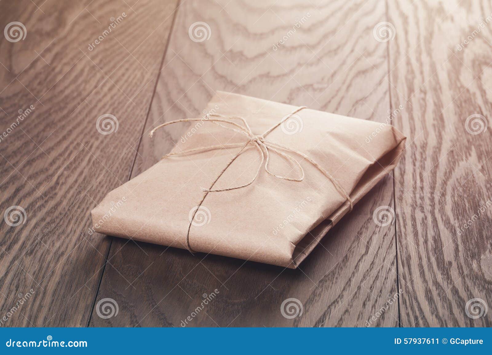 Vintage Style Parcel Wrapped with Rope Stock Image - Image of board ...