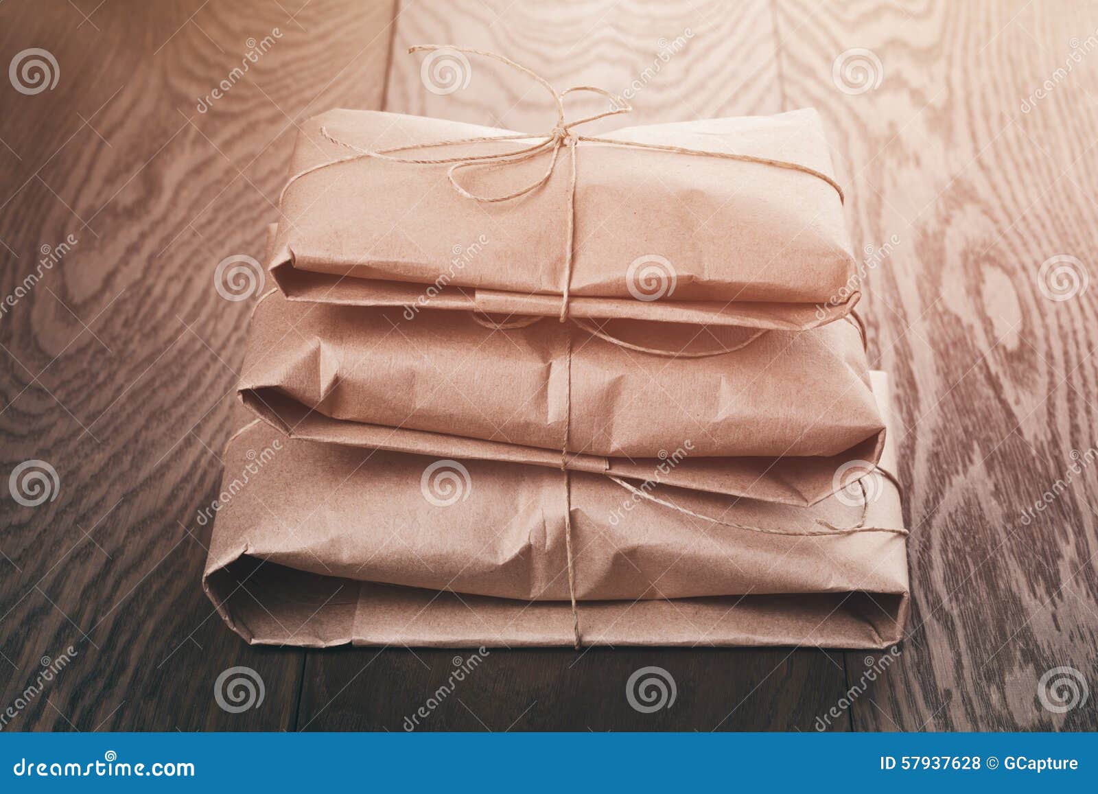 Vintage Style Parcels Wrapped with Rope Stock Photo - Image of rope ...