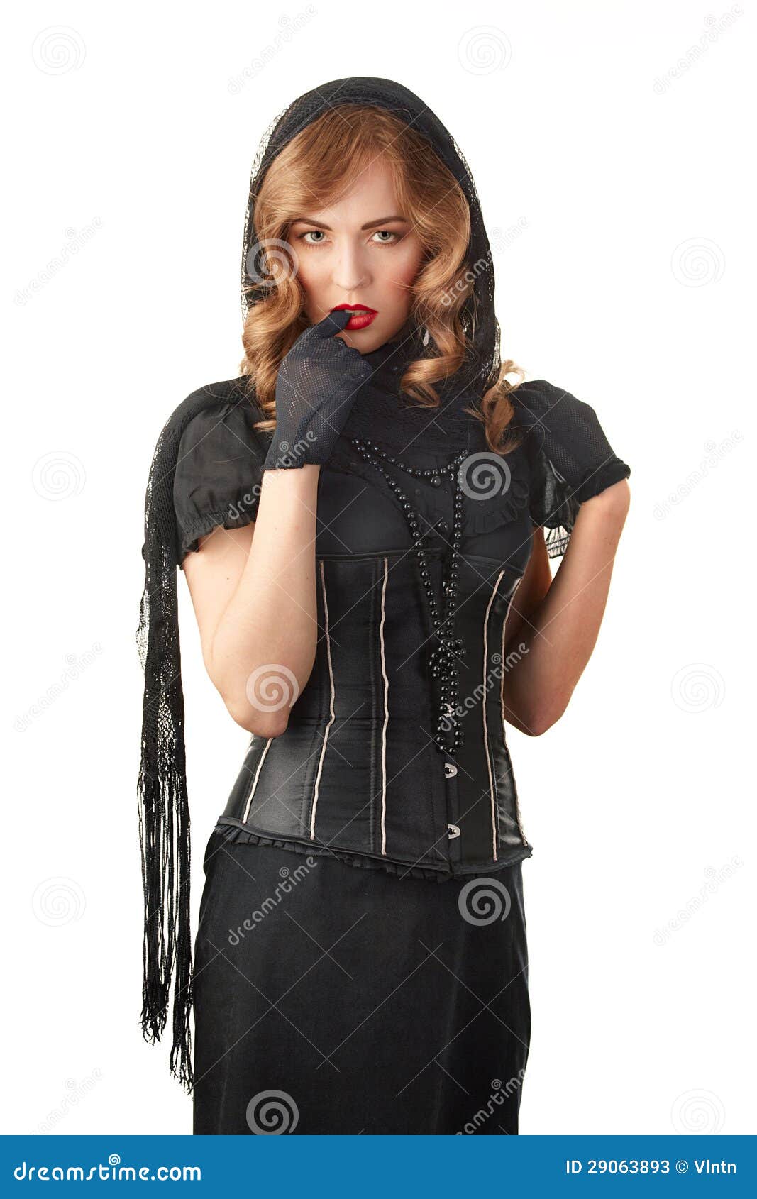 Vintage style portrait stock image. Image of beauty, femininity - 29063893