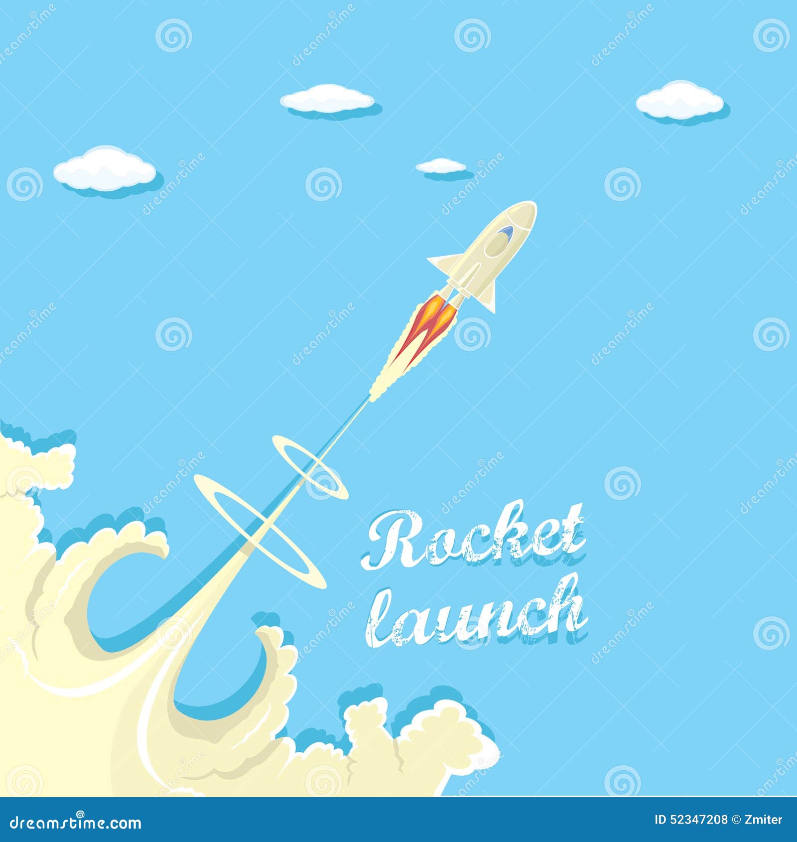 Vintage Style Retro Poster of Rocket Launcher. Stock Vector ...