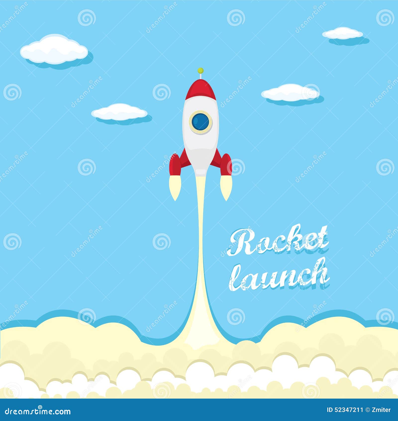 Vintage Style Retro Poster of Rocket Launcher. Stock Vector ...