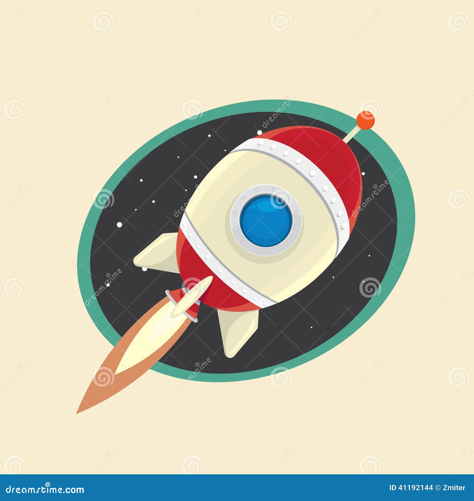 Vintage Style Retro Poster of Space Rocket Stock Vector - Illustration ...