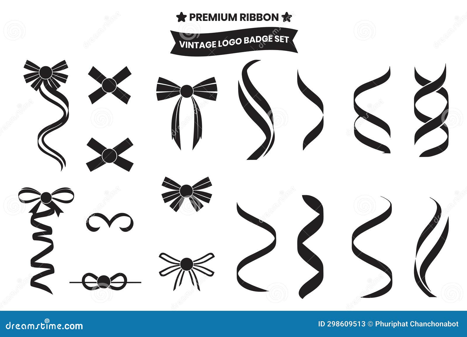 Vintage Style Ribbon Object for Decoration Stock Vector - Illustration ...