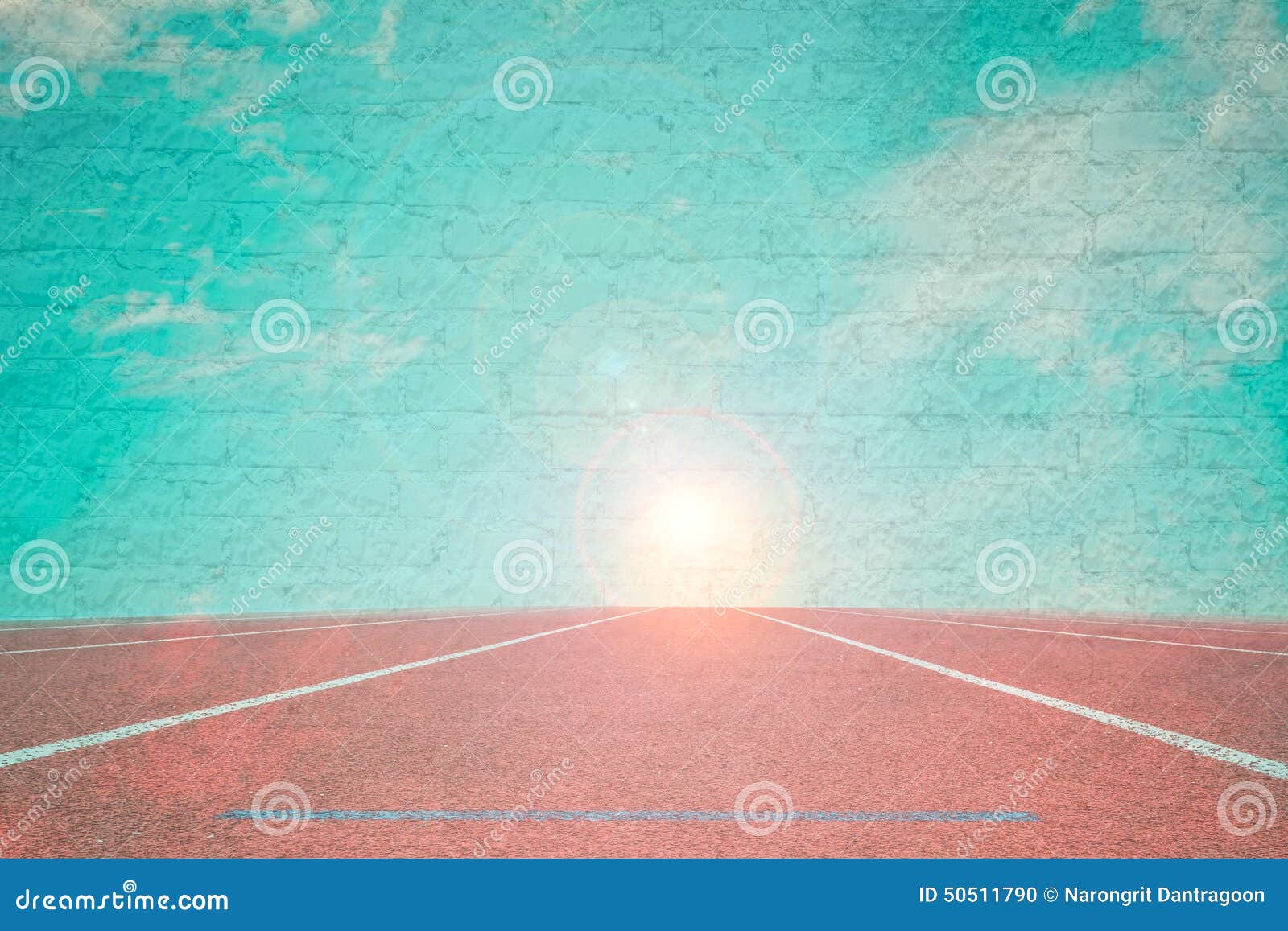 Vintage Style of Running Track Lane and Sky Background with S Stock ...