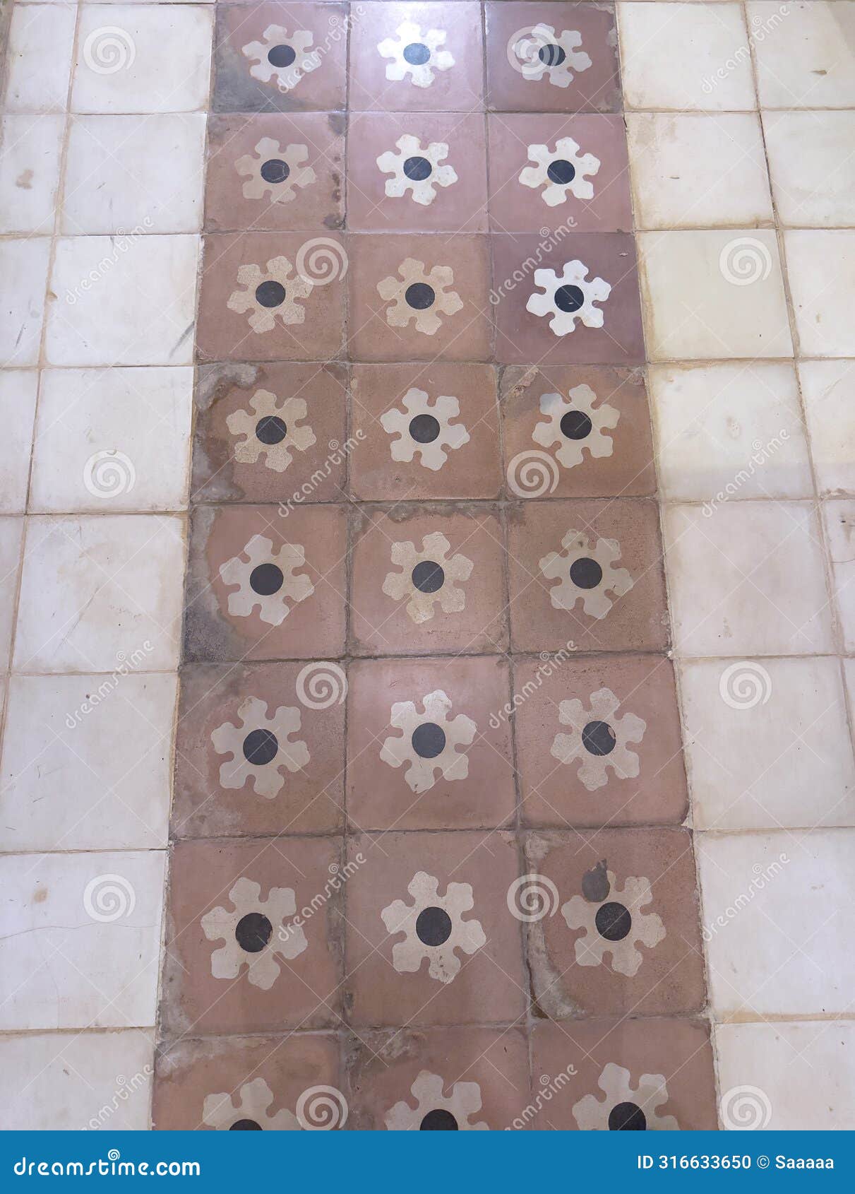 Traditional Patterned Floor Tiles in Rustic Style Stock Photo - Image ...