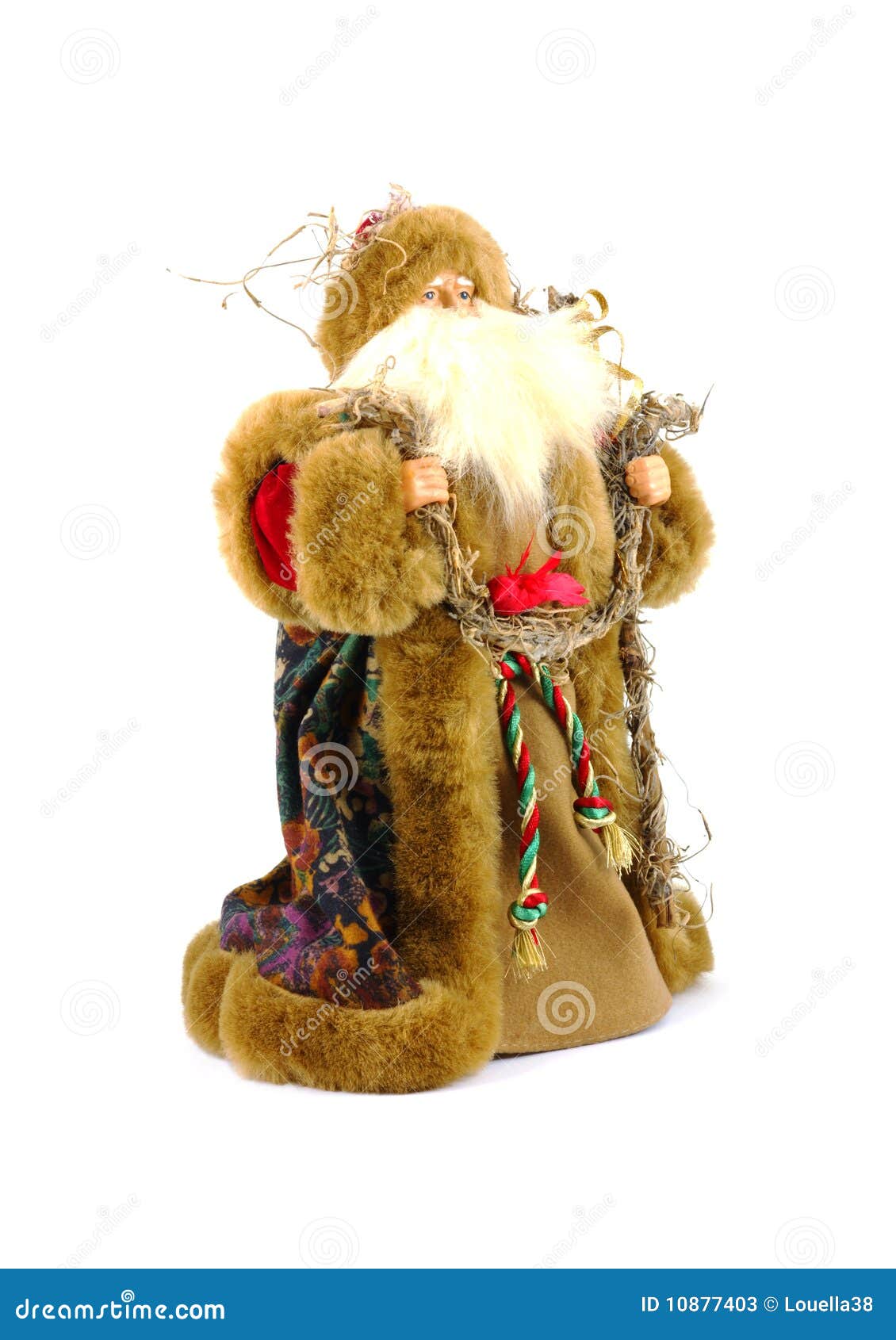 Vintage Style Santa Side View Stock Image - Image of wreath, fabric ...