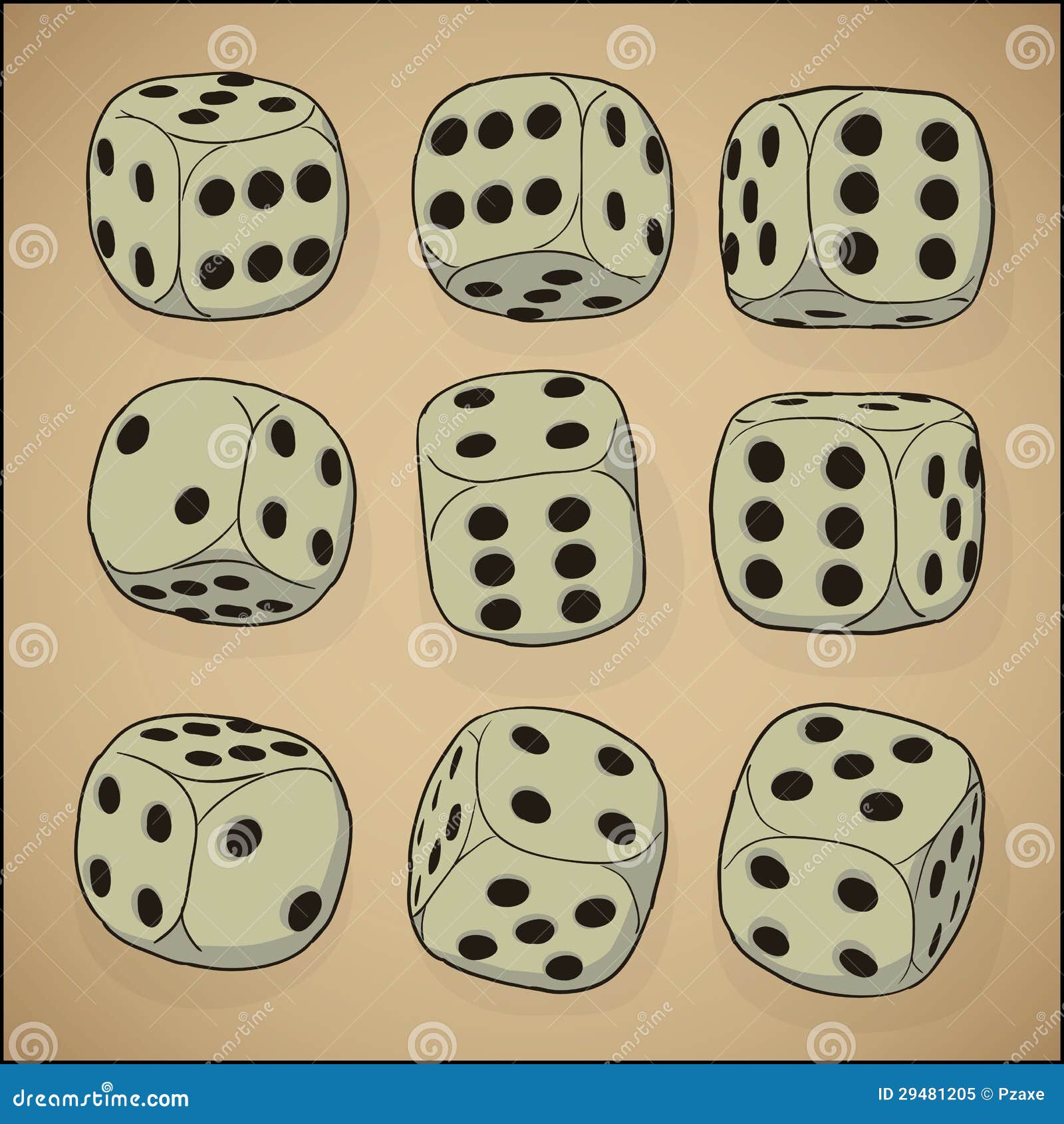 Vintage Style Set - Vector Dices Stock Vector - Illustration of ...