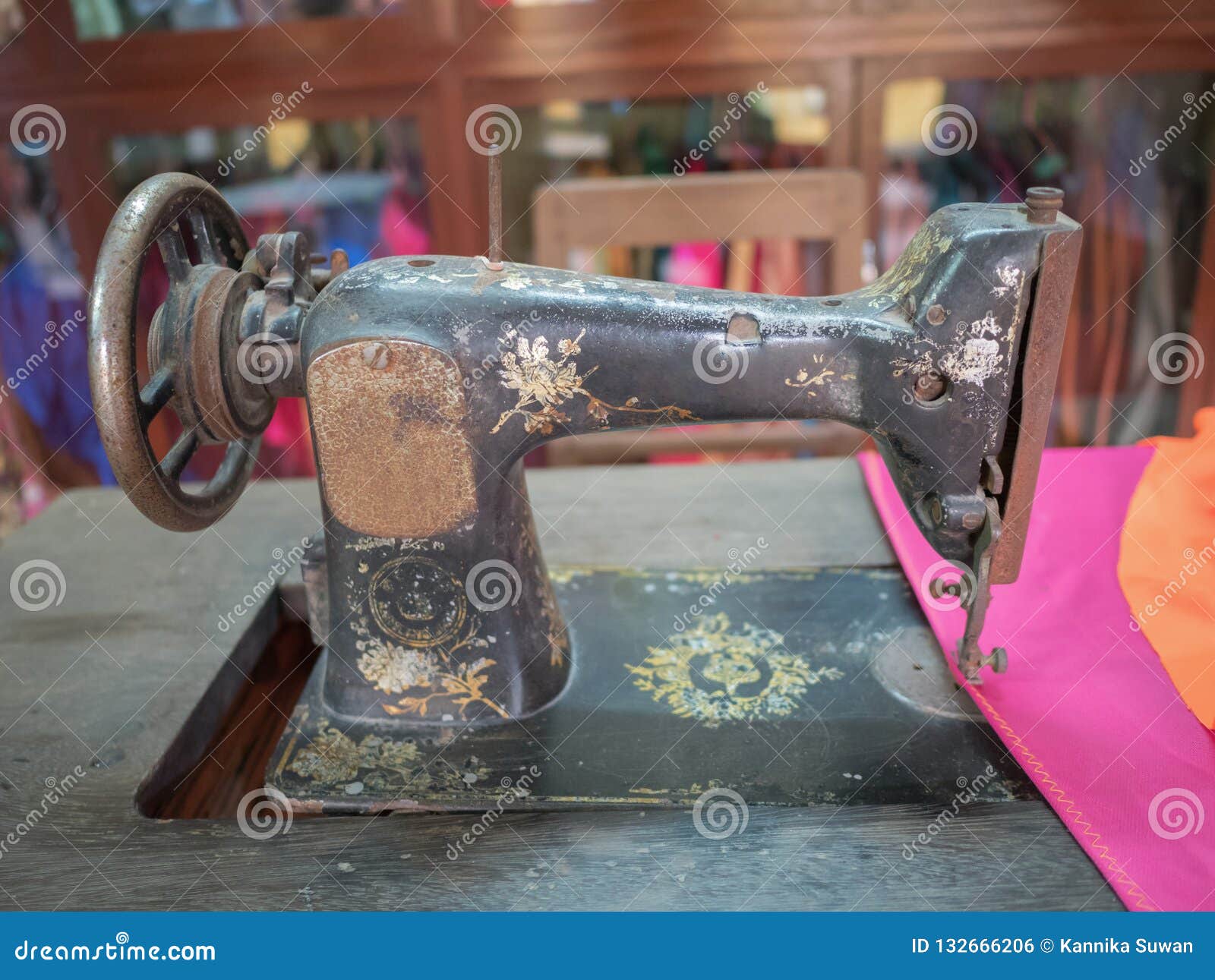 Vintage Style Sewing Machine Stock Photo - Image of tailor, equipment ...