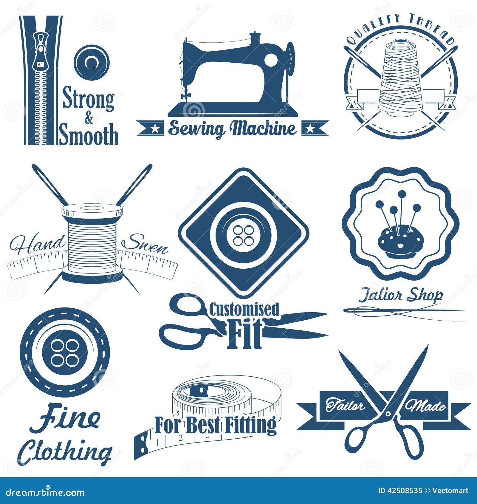 Vintage Style Sewing and Tailor Label Stock Vector - Illustration of ...