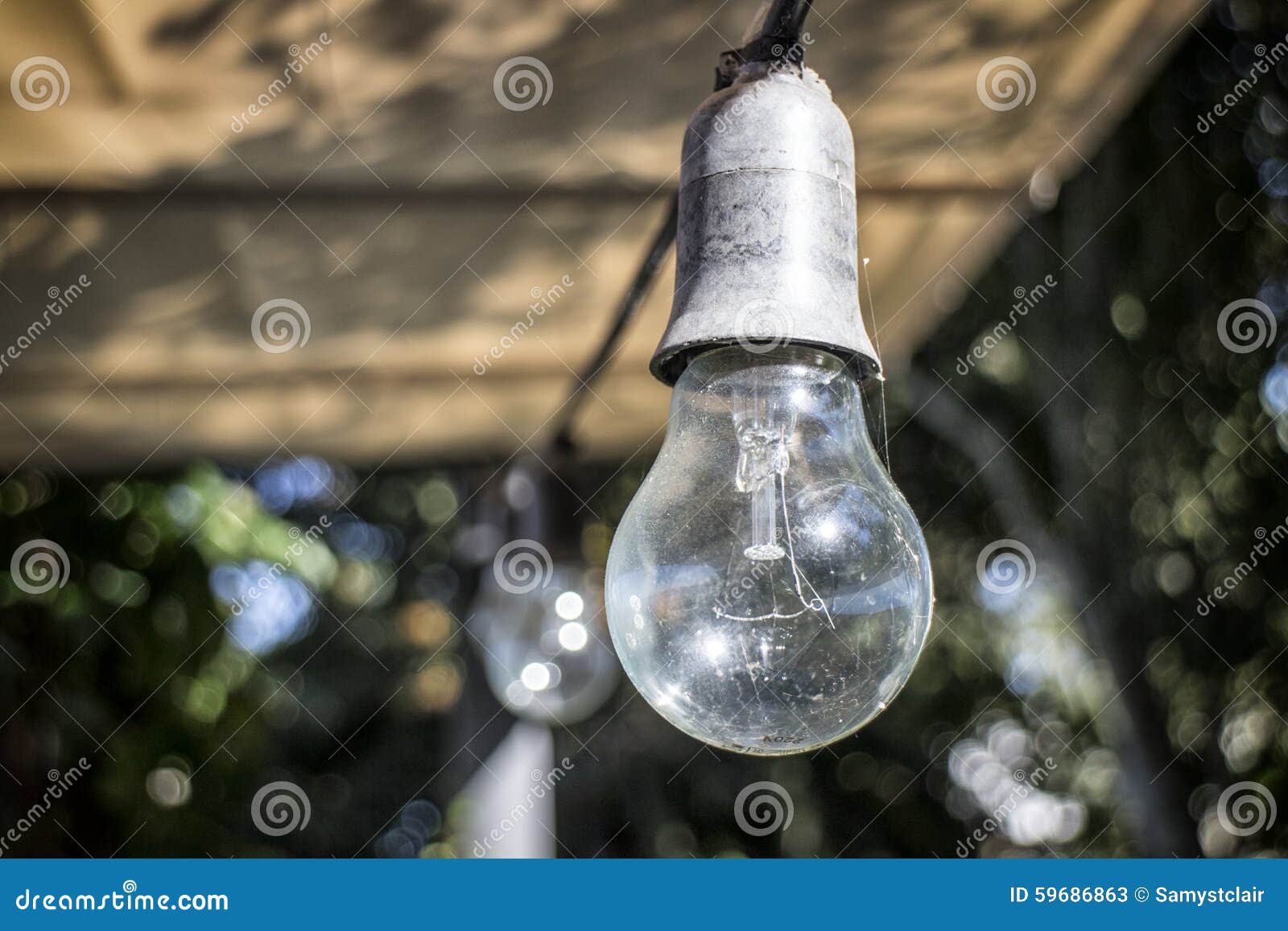 Vintage Style String Lights Outdoors Stock Image - Image of outdoors ...