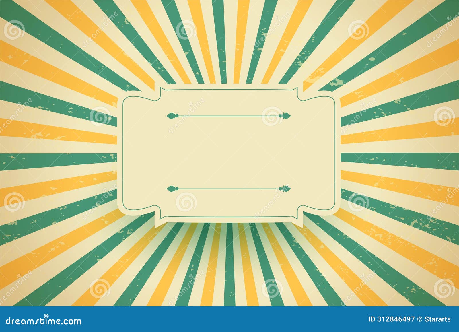 Vintage Style Sunburst Rays Background with Text Space Stock ...