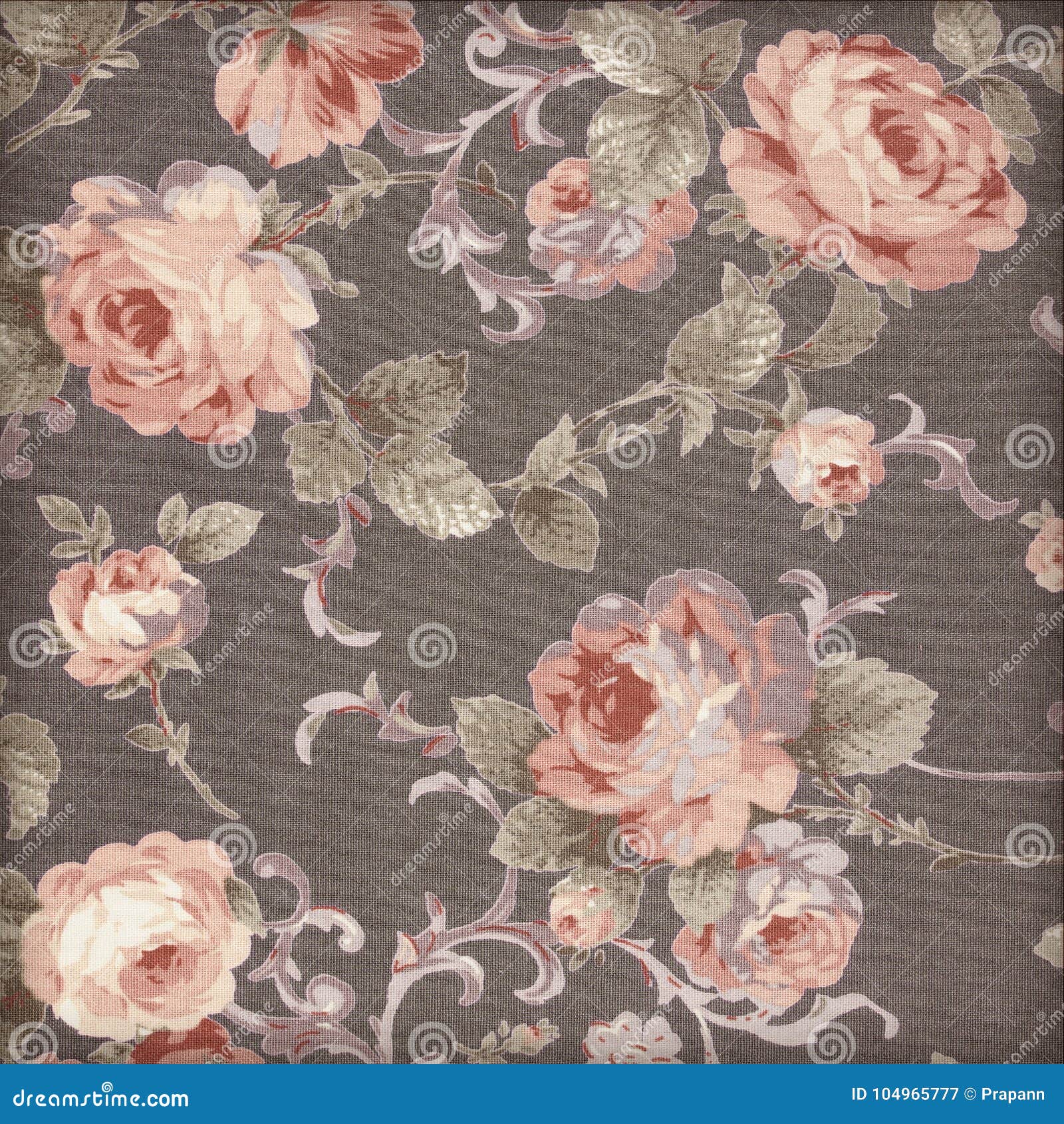 Vintage Style of Tapestry Flowers Fabric Pattern Background Stock Image ...