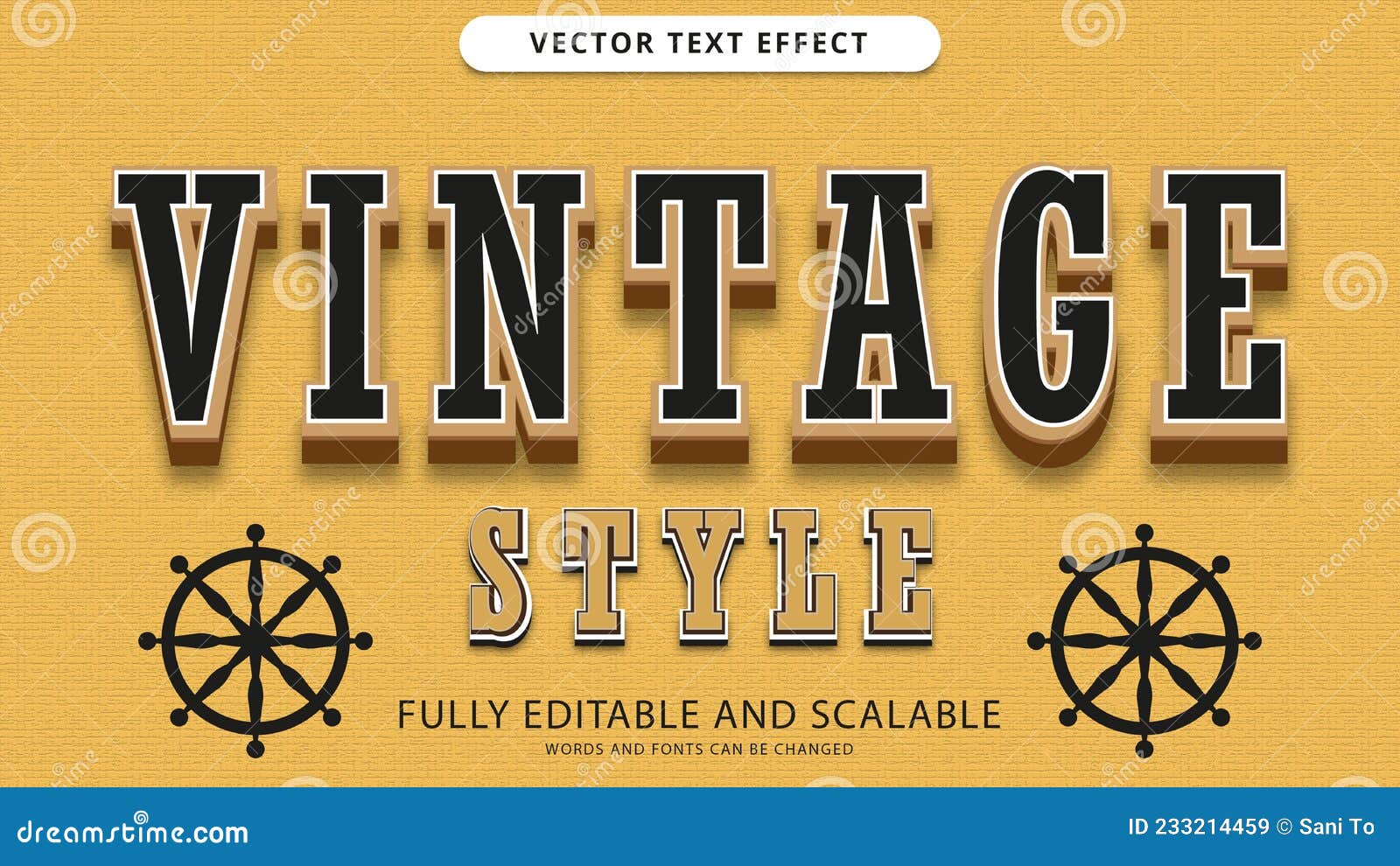 Vintage Style Text Effect Editable Eps File Stock Vector - Illustration ...