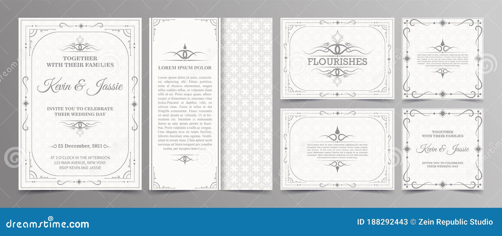 Vintage Style Vector Design Invitation Card with a White Background ...