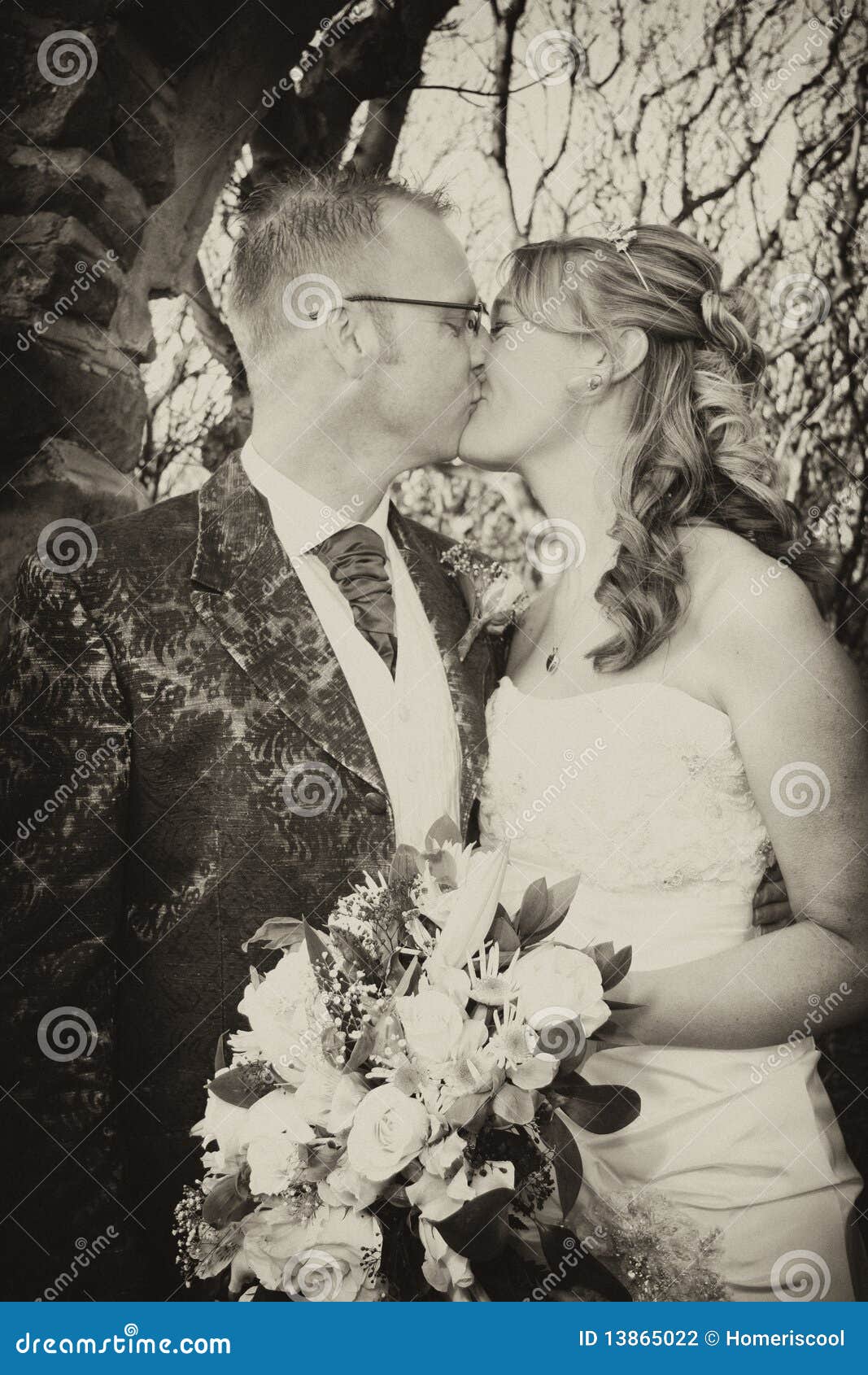 Vintage Style Wedding Couple Stock Photo - Image of adults, bridal ...
