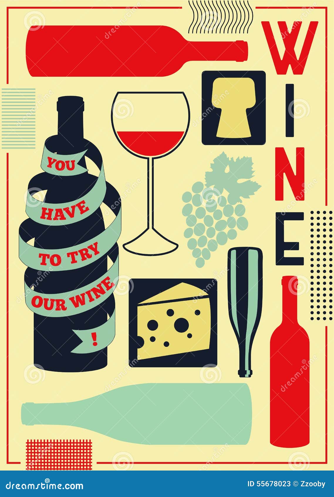 Vintage Style Wine Poster. Retro Vector Illustration. Stock Vector ...