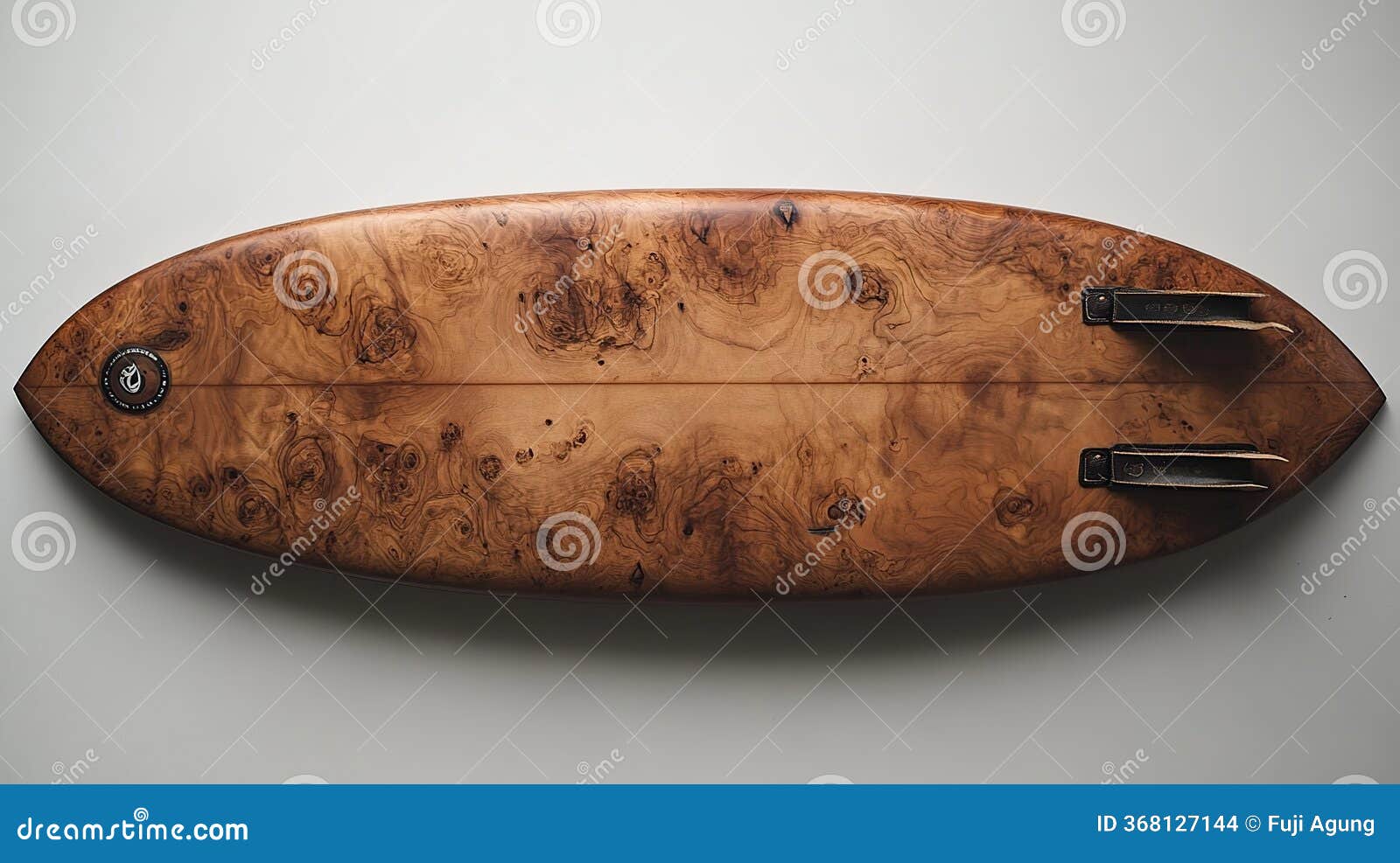 Wooden Surfboard Isolated On White Background, Bottom View Royalty-Free ...