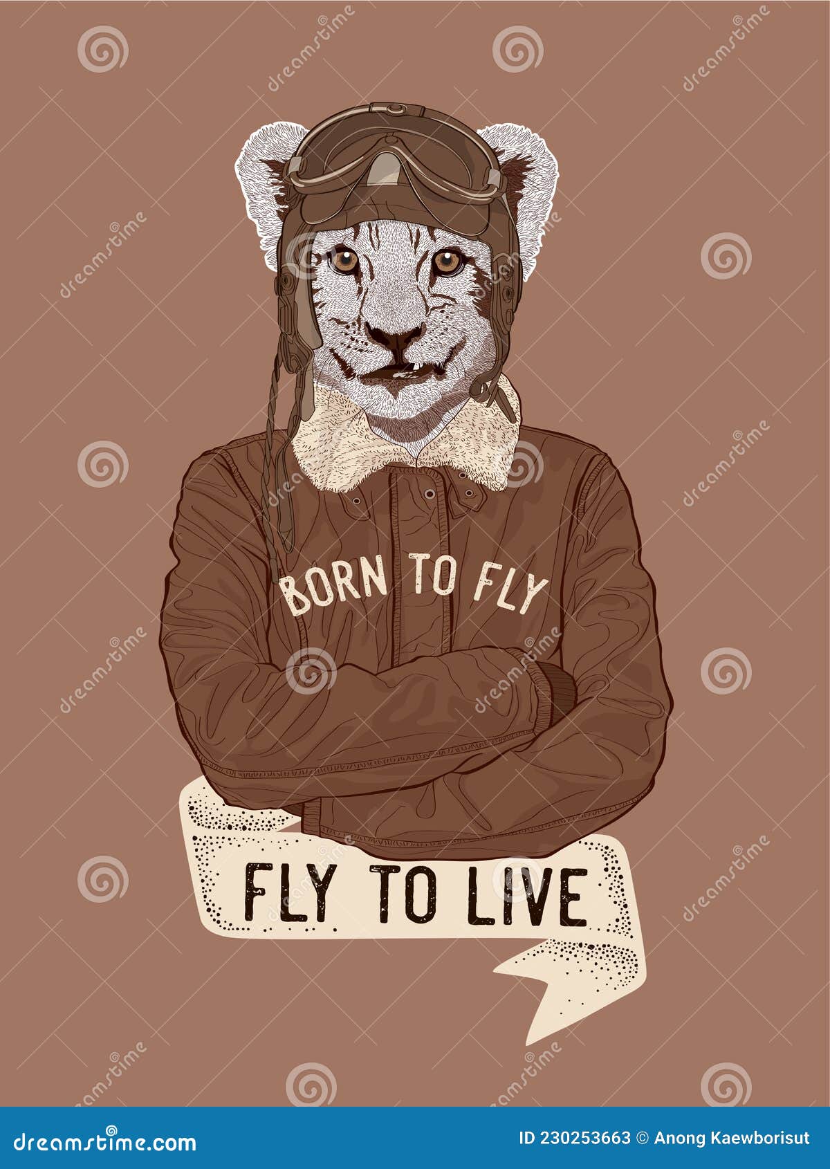 Lion Pilot Flying An Airplane Royalty-Free Stock Image | CartoonDealer ...