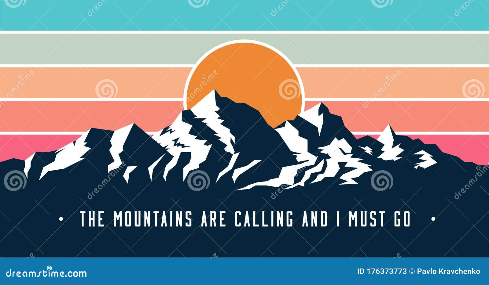 Vintage Styled Mountains Banner Design with Mountains are Calling and I ... Vintage Styled Mountains Banner Design with Mountains are Calling and I ...