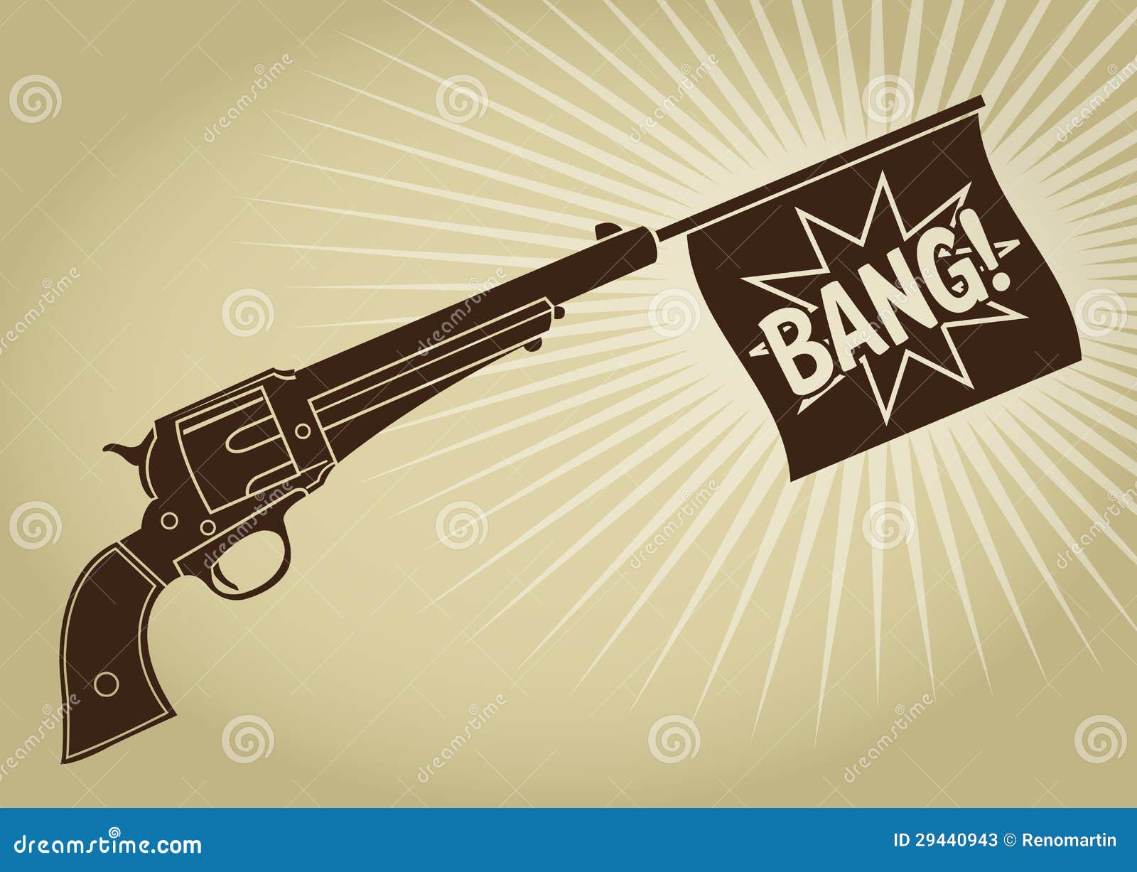Gun Revolver Bang Bubble Design Vector Illustration | CartoonDealer.com ...