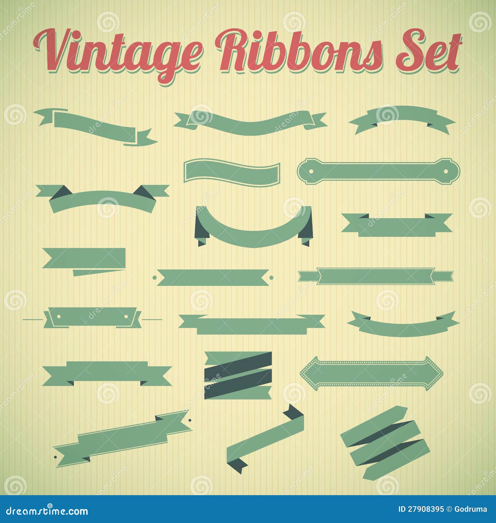 Vintage Styled Ribbons Collection. Stock Vector - Illustration of ...