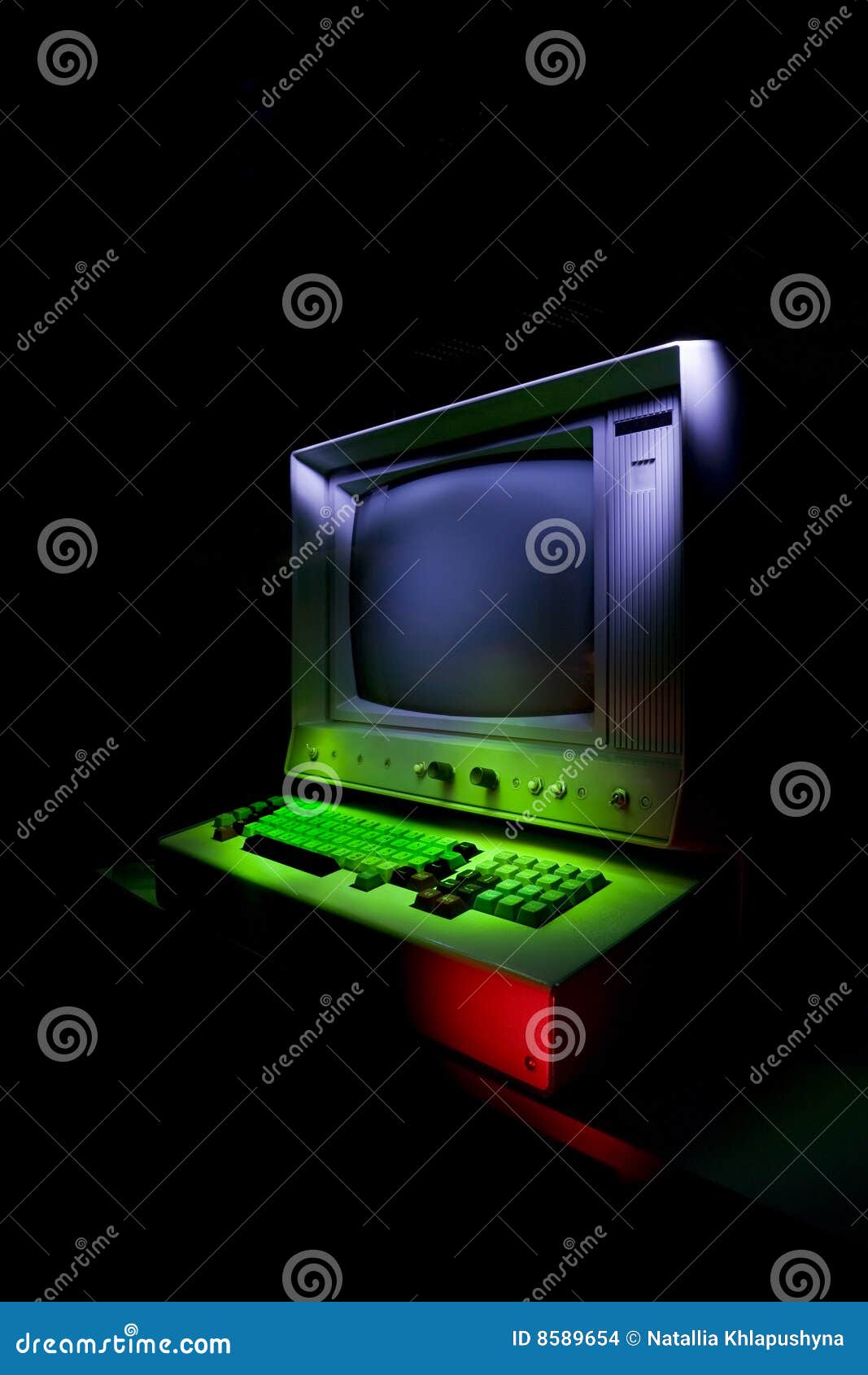 Vintage stylized computer stock photo. Image of keyboard - 8589654