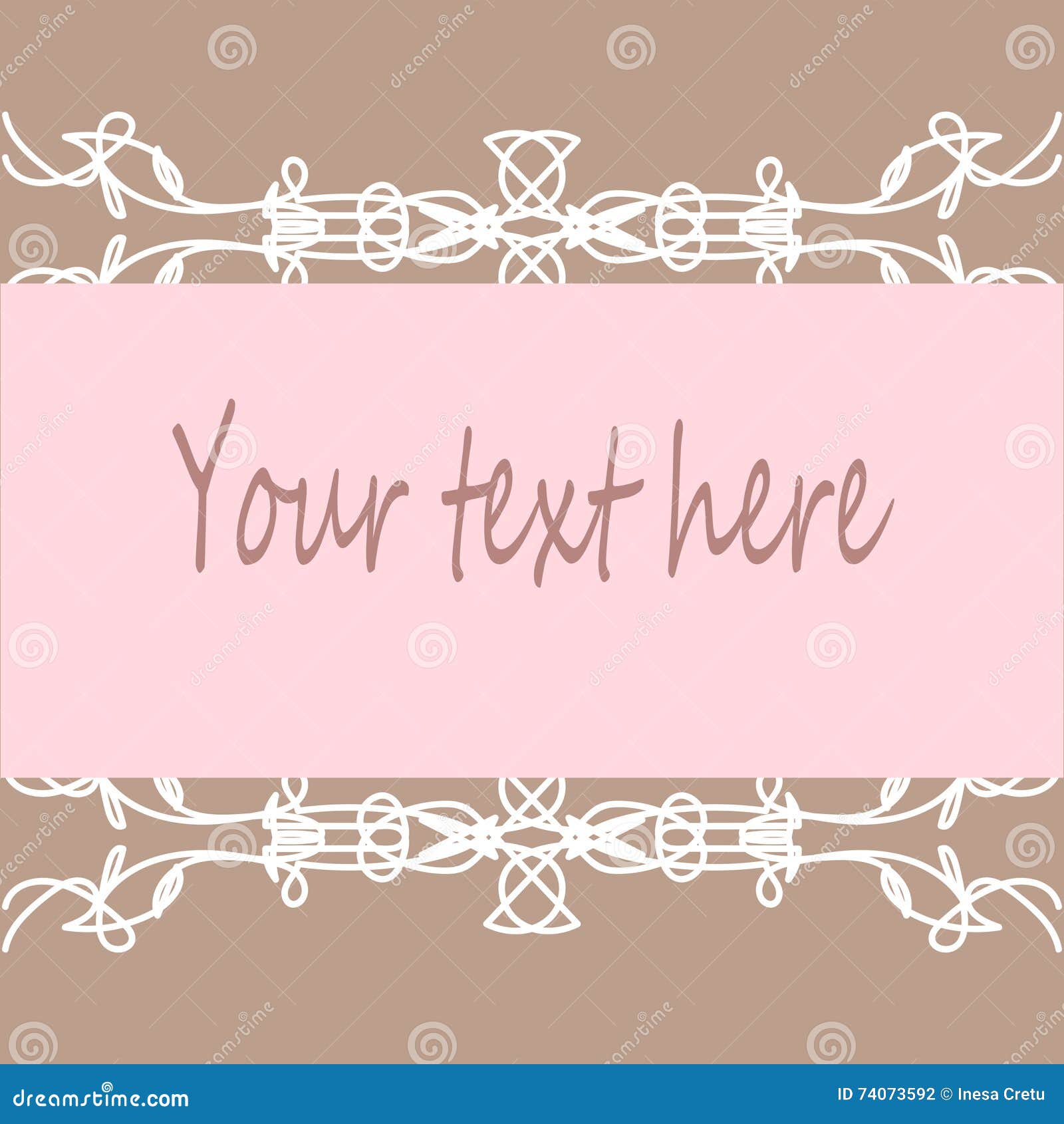 Vintage Stylized Rectangle Invitation Template Stock Vector ...