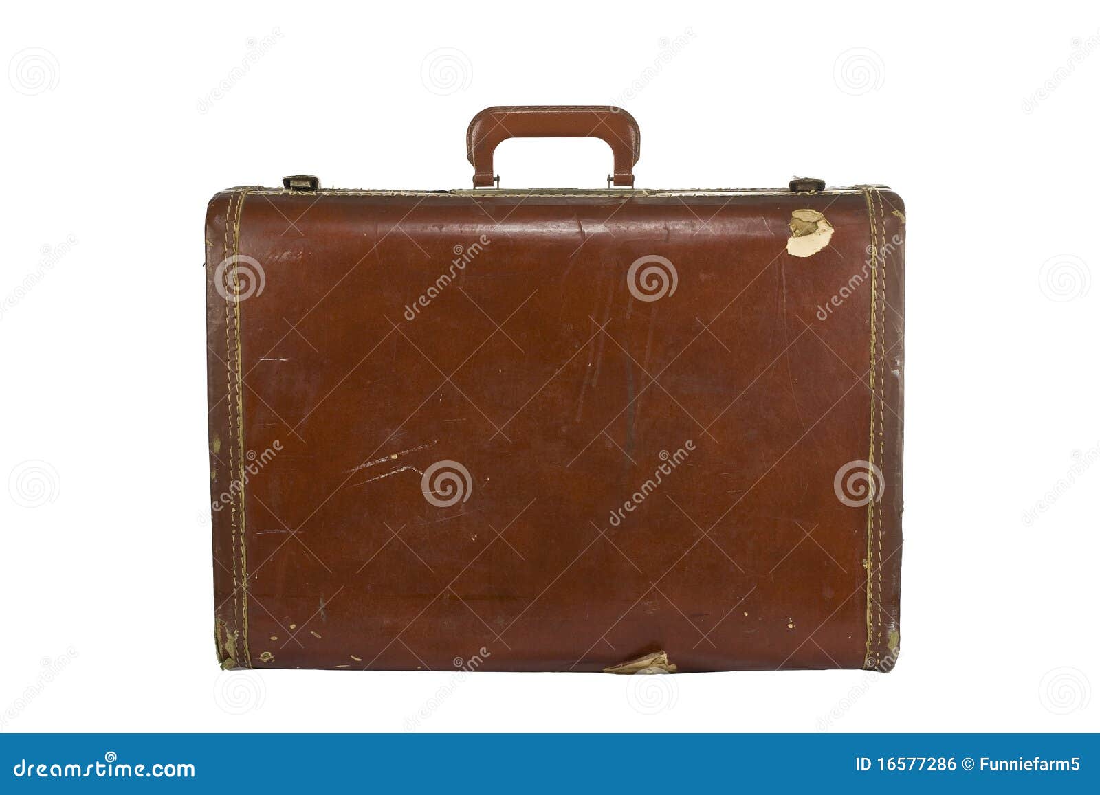 Vintage Suit Case Front Side on White Stock Photo - Image of obsolete ...
