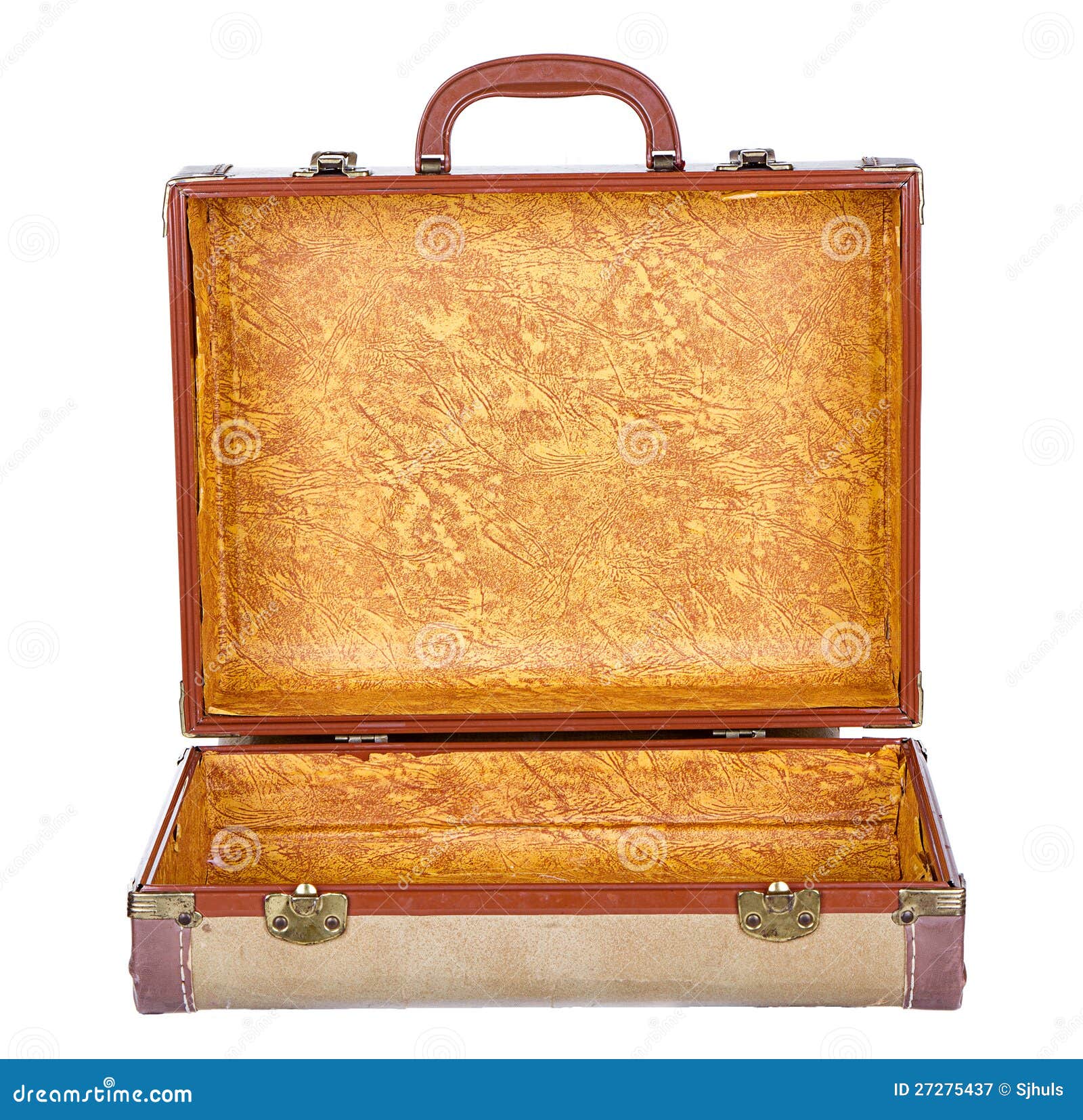 Vintage Suitcase or Luggage Open, Isolated Stock Image - Image of rusty ...