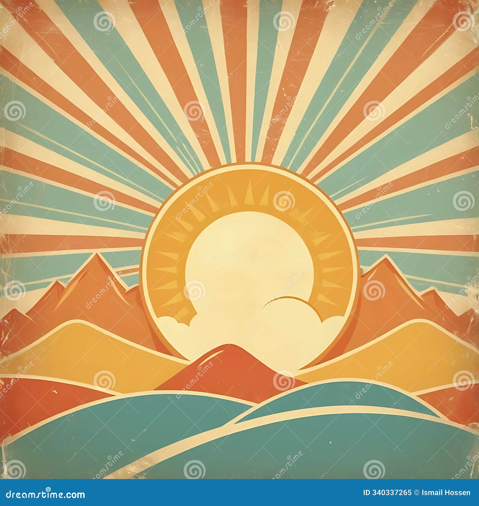 Best Vintage Sun Retro Background Stock Illustration - Illustration of ...